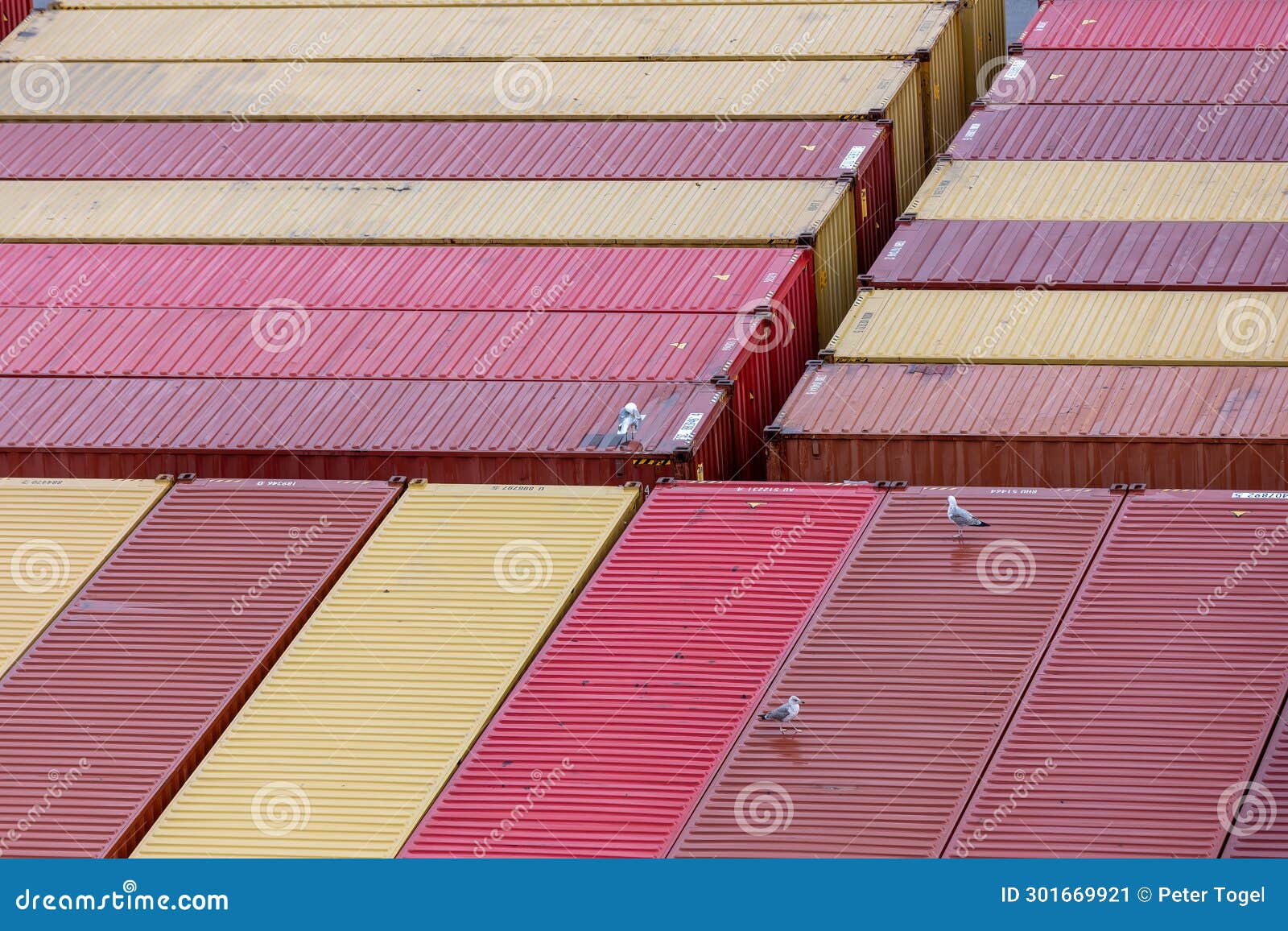 Stack of Shipping Containers with Made-up Numbers and without Logos ...