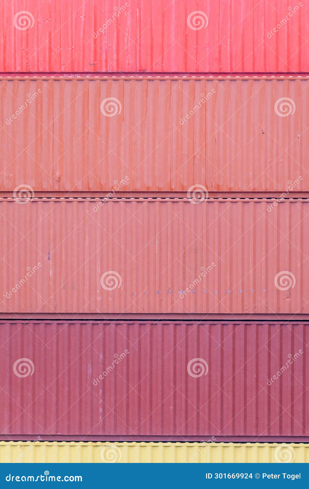 Stack of Shipping Containers with No Numbers and without Logos, Import ...