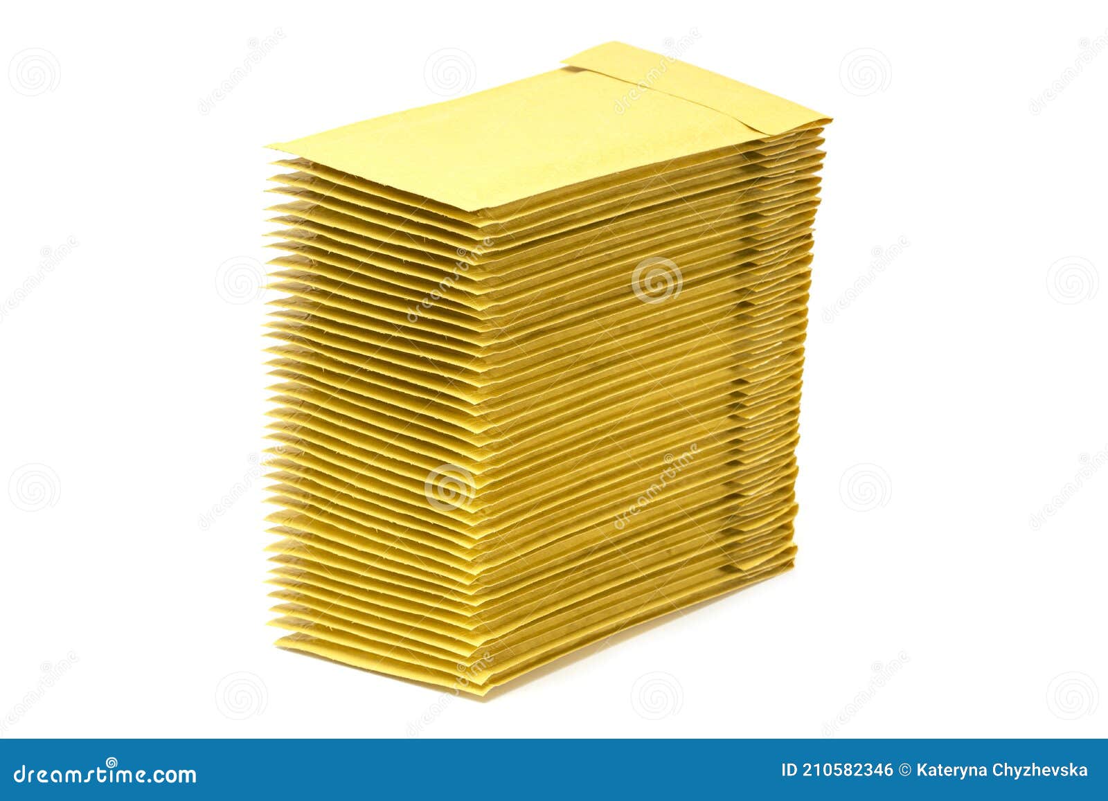 A Stack of Shockproof Envelopes Isolated on White Stock Photo - Image ...