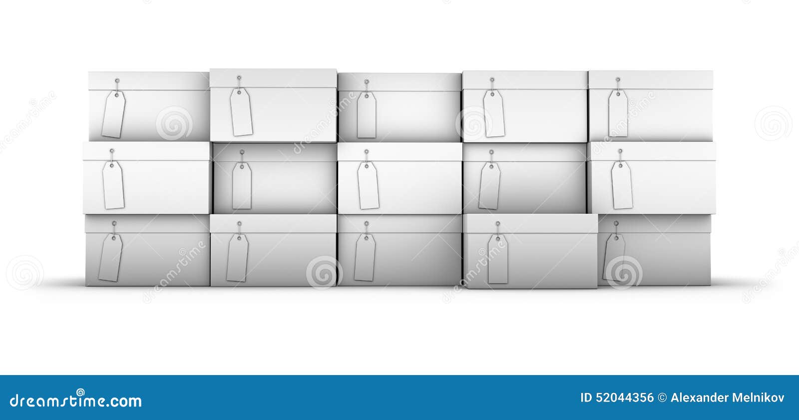 Stack of Shoe Boxes on a White Background Stock Illustration ...