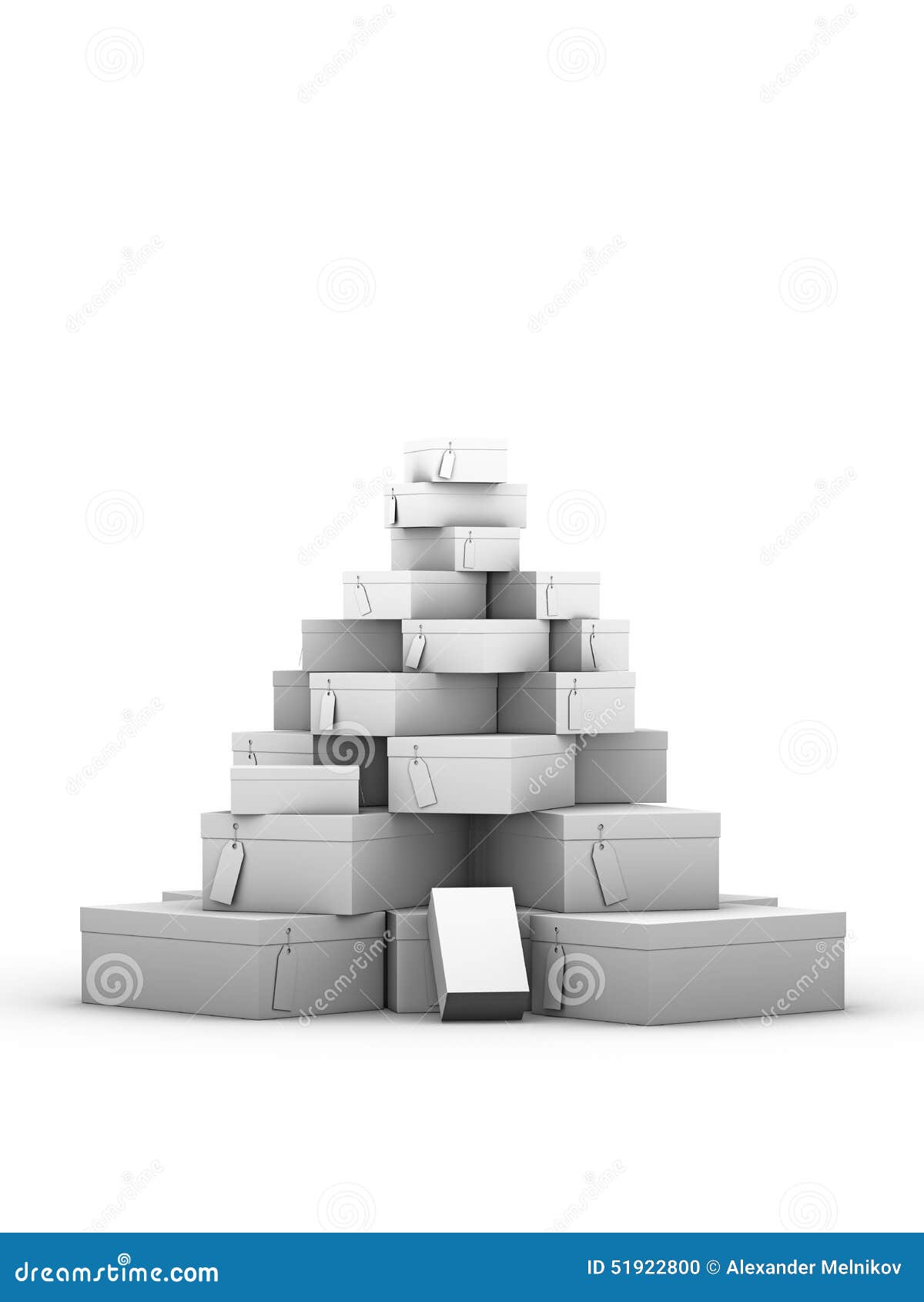 Stack of Shoe Boxes on a White Background Stock Illustration ...