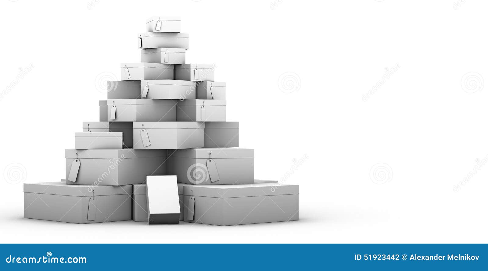 Stack of Shoe Boxes on a White Background Stock Illustration ...