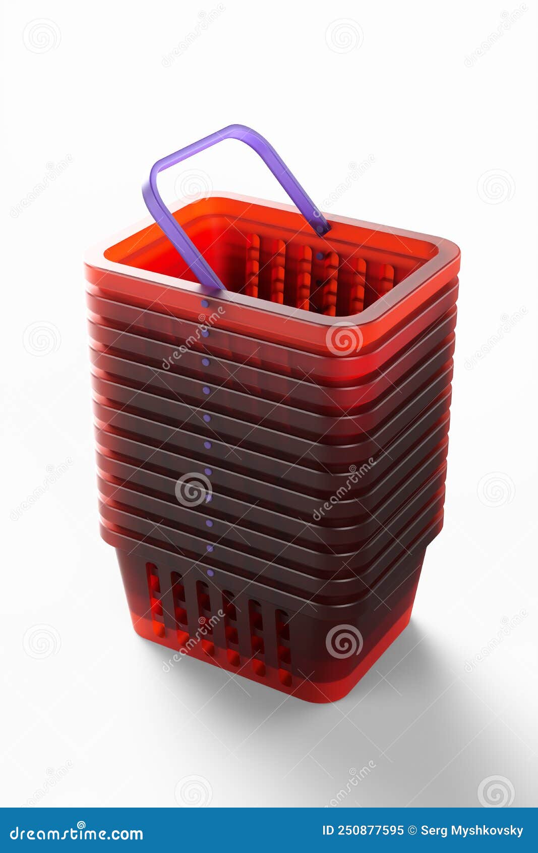A Stack of Shopping Baskets on a White Background. Stock Illustration ...
