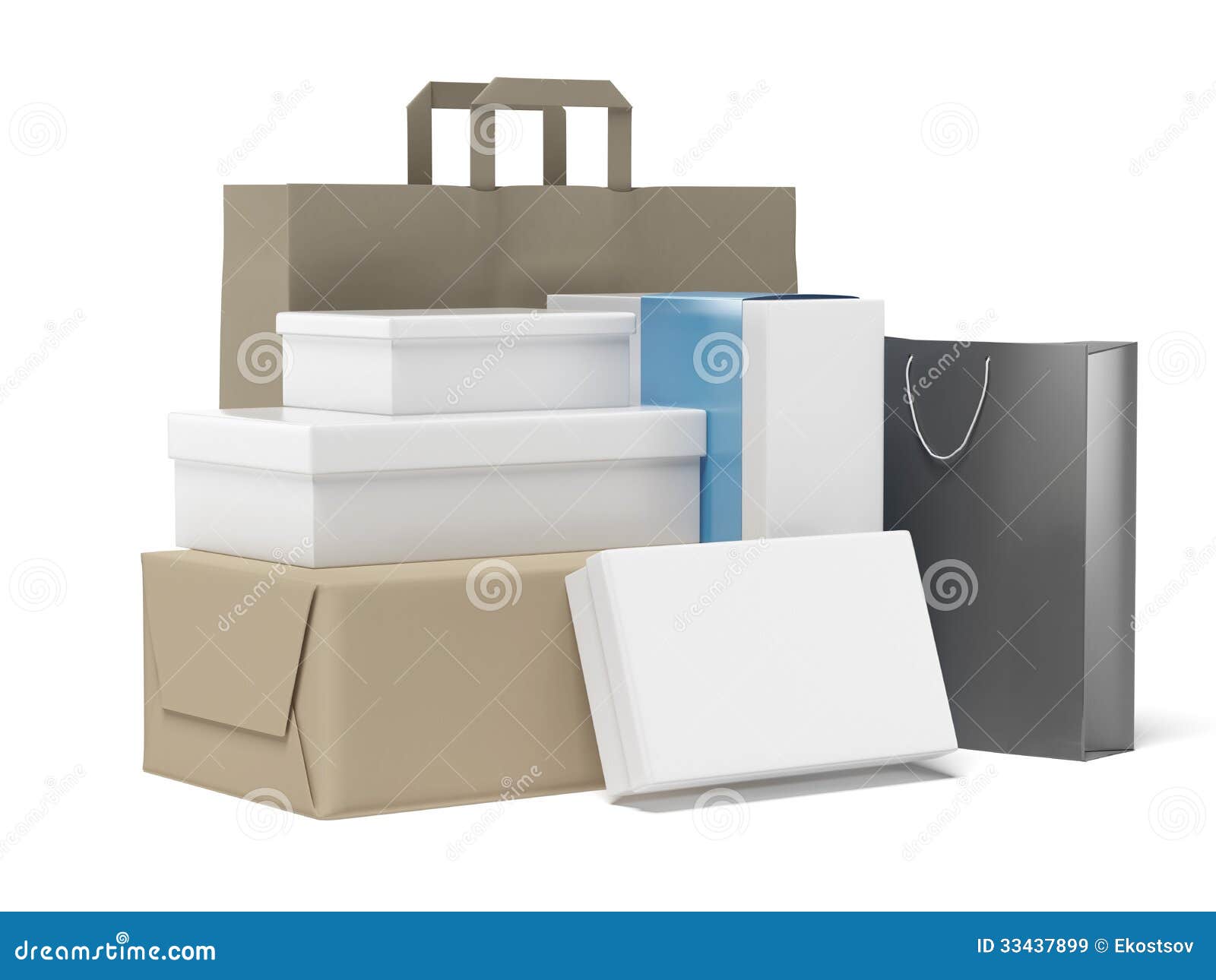 Stack of shopping boxes stock illustration. Illustration of order ...