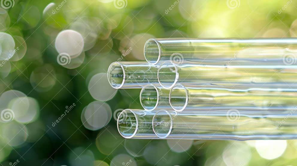 A Stack of Short Glass Straws Ready for Use at a Backyard Barbecue ...