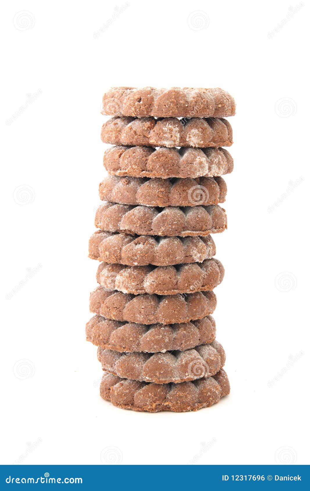 Stack of Shortbread Cocoa Biscuits Stock Photo - Image of brown, group ...