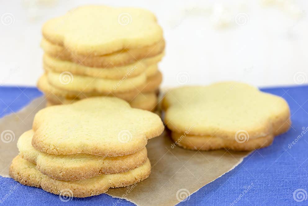 Stack of Shortbread Cookies Stock Image - Image of dainty, dessert ...