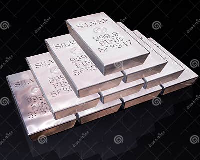 Stack of Silver bars stock illustration. Illustration of price - 5372509
