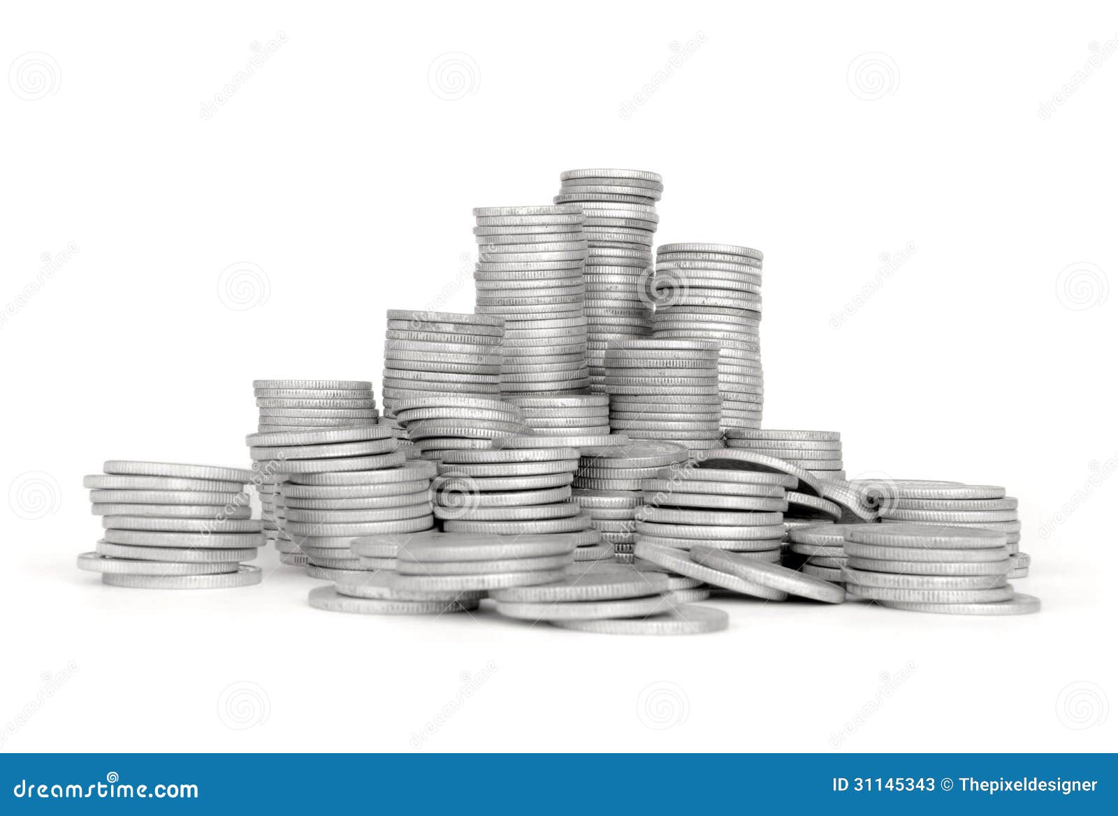 Stack Silver Coin, Success stock image. Image of proceeds - 31145343