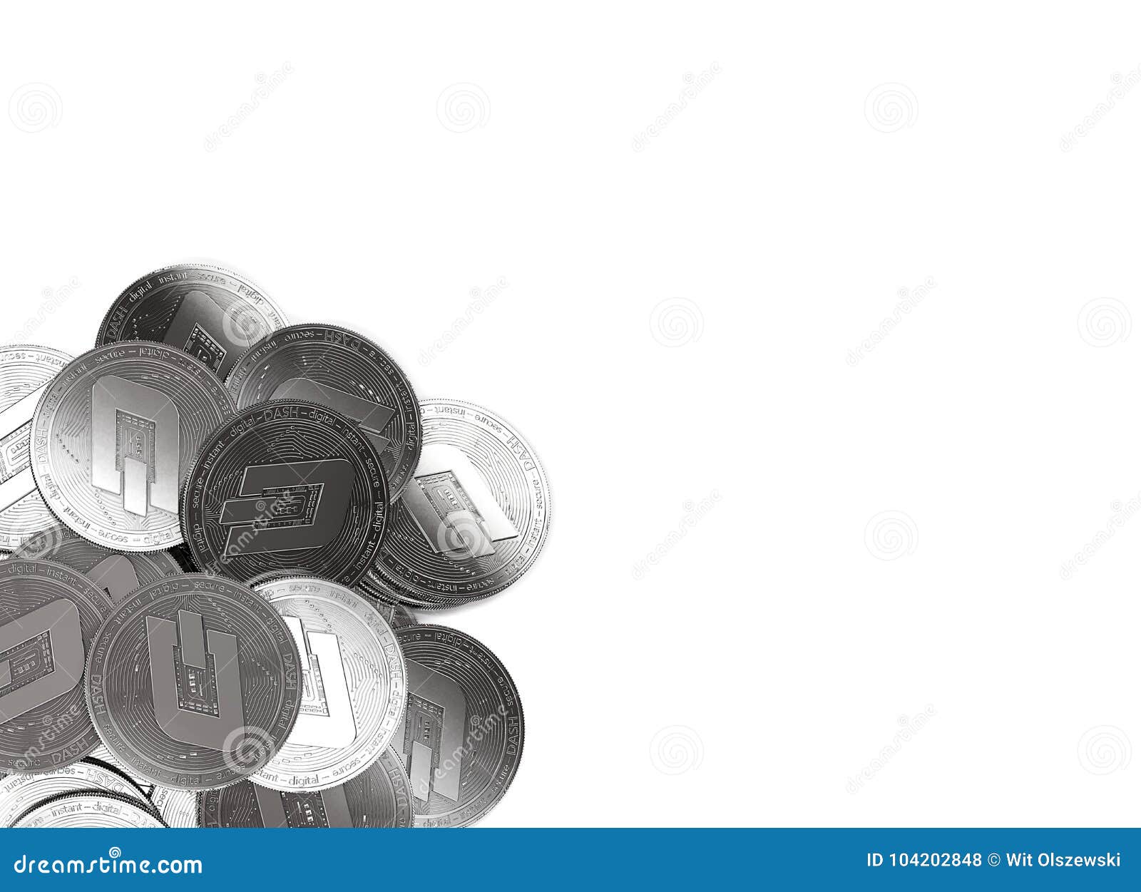 Silver Dash Coin Isolated On White Background. Royalty-Free Stock Photo ...