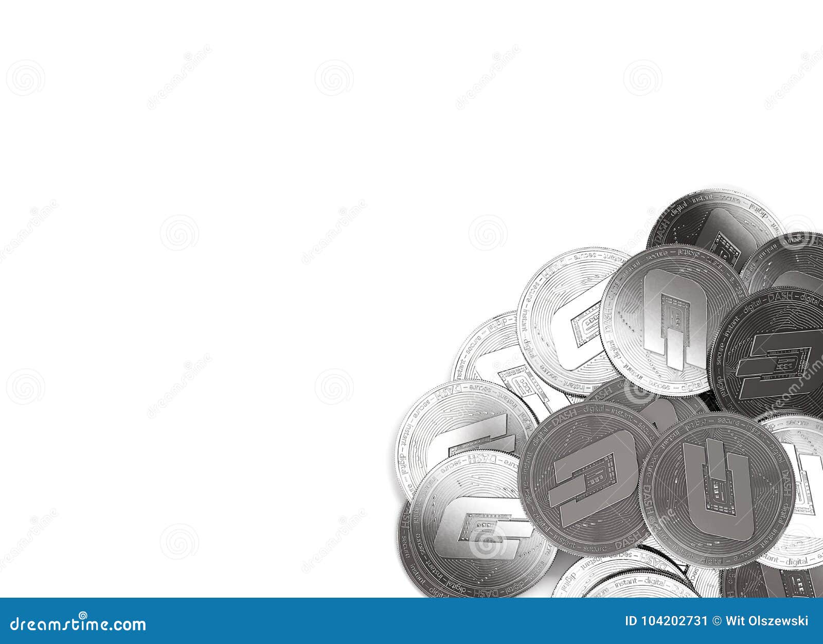 Silver Dash Coin Isolated On White Background. Royalty-Free Stock Photo ...