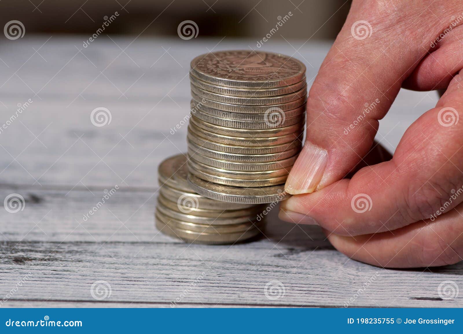 Stack of silver dollars stock image. Image of economy - 198235755