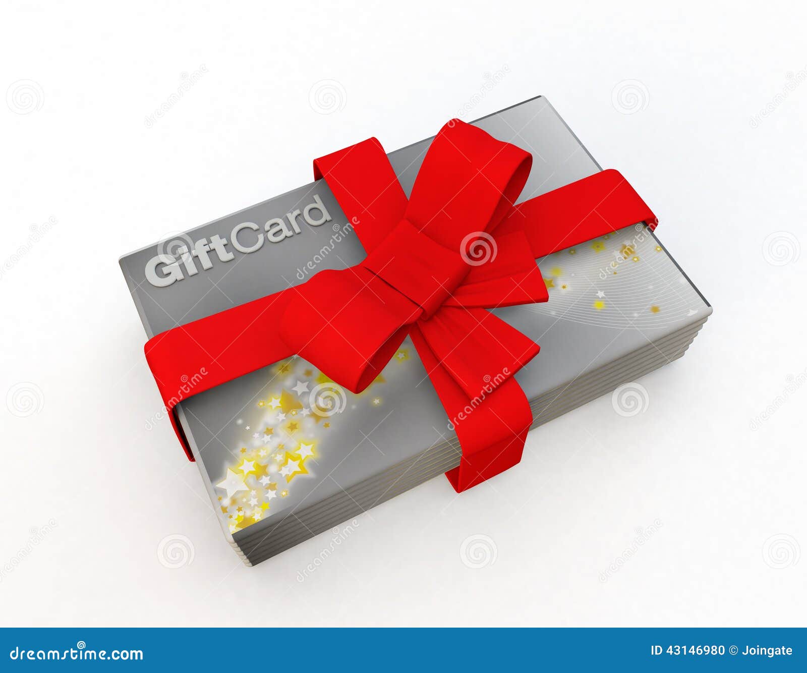 Stack of Silver Gift Cards Wrapped in a Red Bow Stock Illustration ...
