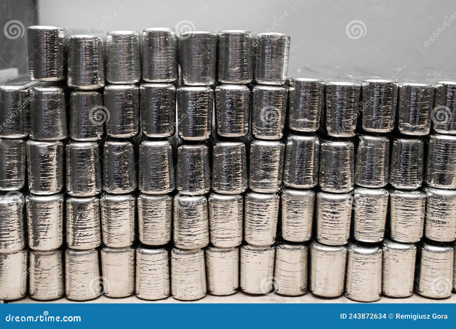 A Stack of Silver Metal Bars. Tin Stock Photo - Image of industrial ...