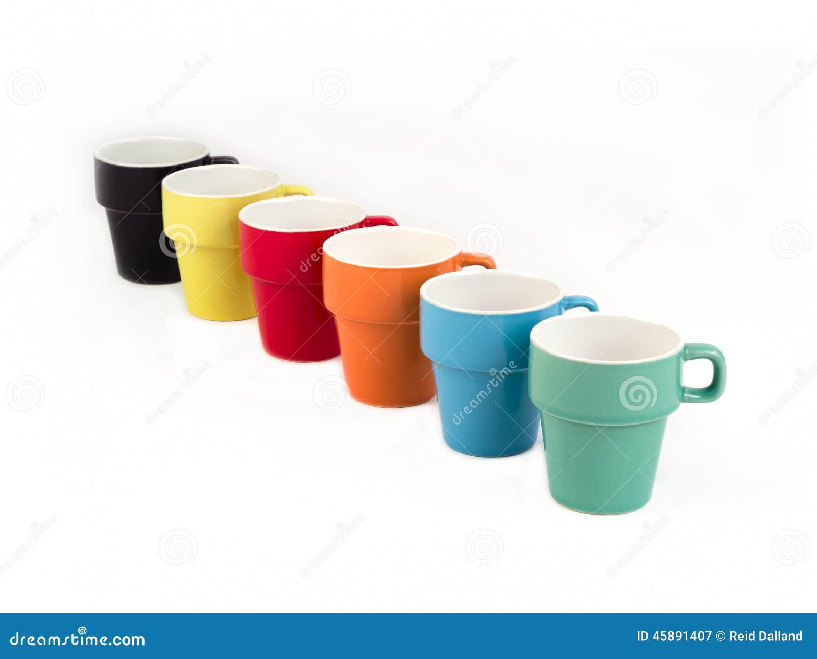 Stack of Six Colorful Cups. Stock Image - Image of stack, colorful ...
