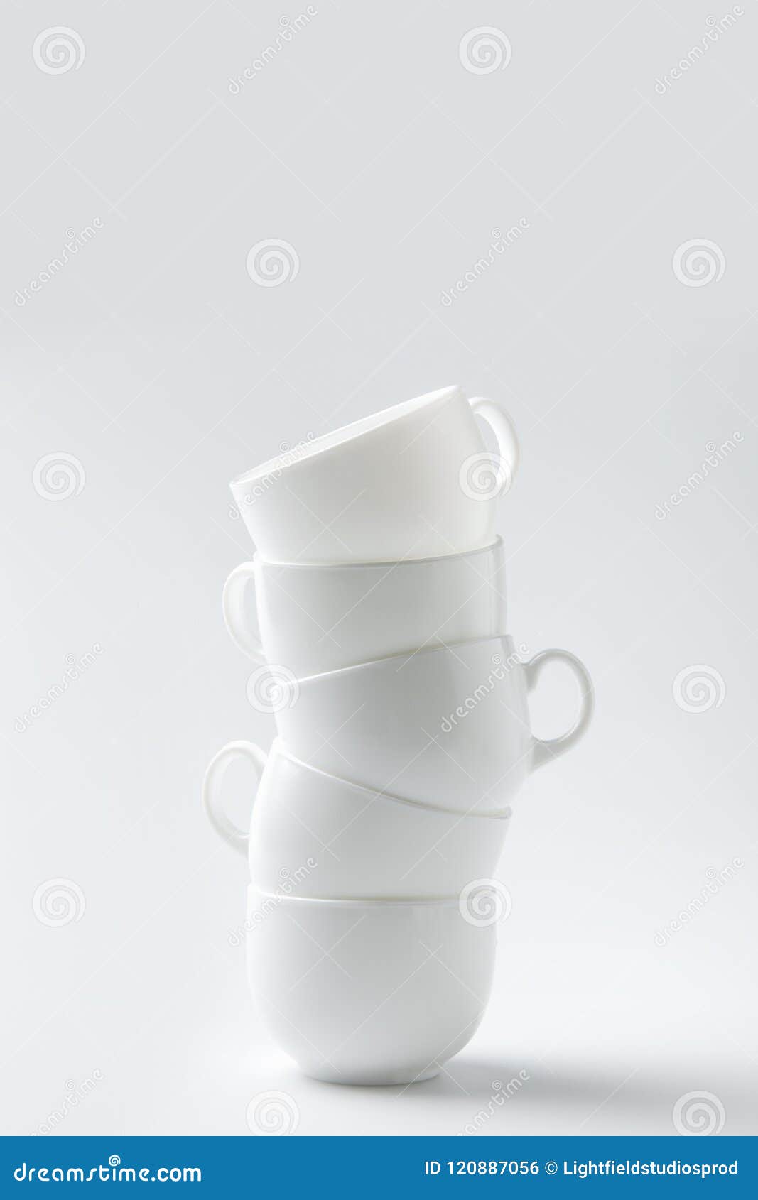 Stack of six white cups stock photo. Image of composition - 120887056