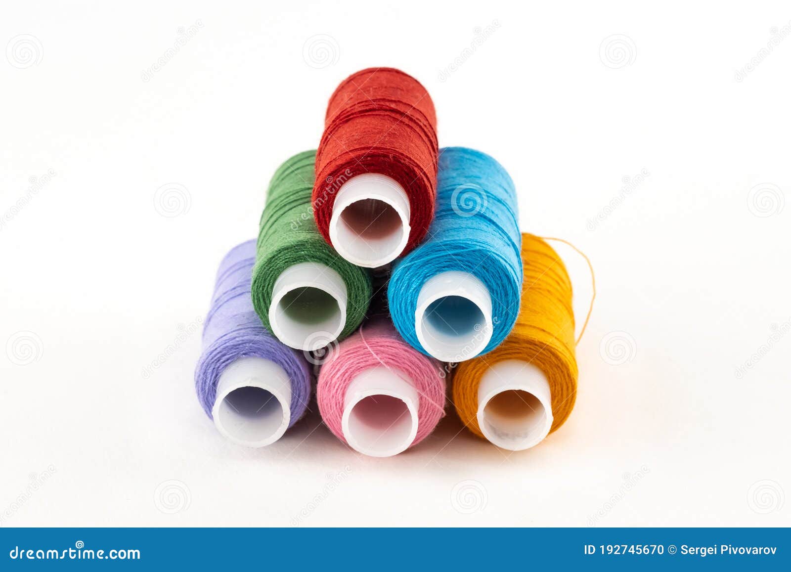 Stack of Skeins of Thread for Needlework Multi-colored Pink, Green and ...