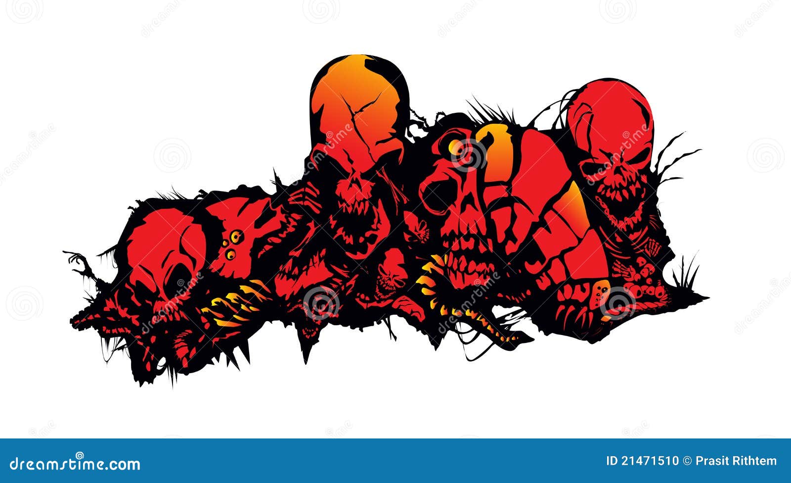 Stack of skulls stock vector. Illustration of dead, ghastly - 21471510