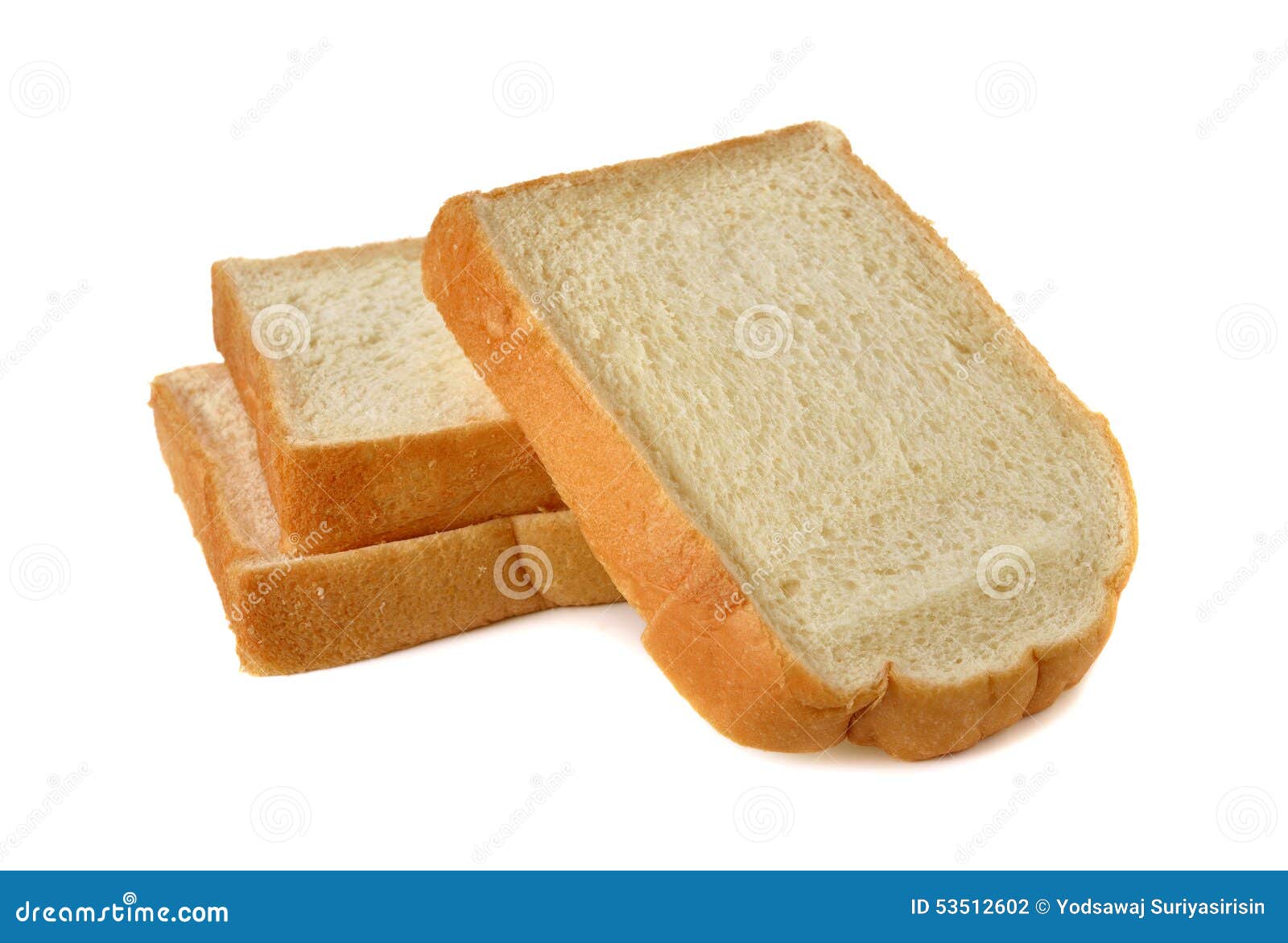 Stack of Sliced American White Bread on White Stock Photo - Image of ...