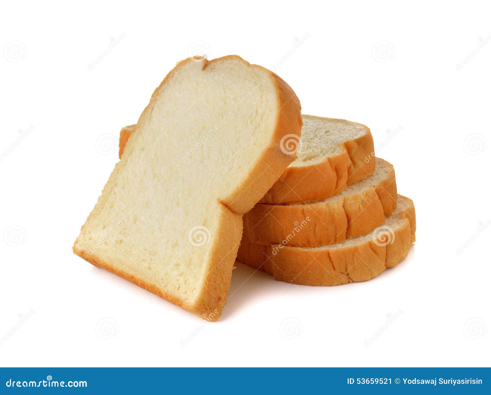 Stack of Sliced American White Bread on White Stock Image - Image of ...