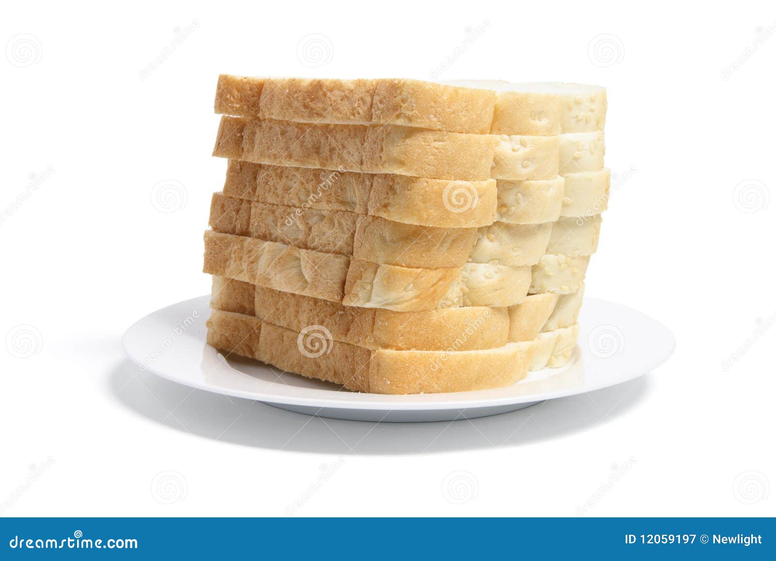 Stack of Sliced Bread on Plate Stock Image - Image of pieces, life ...