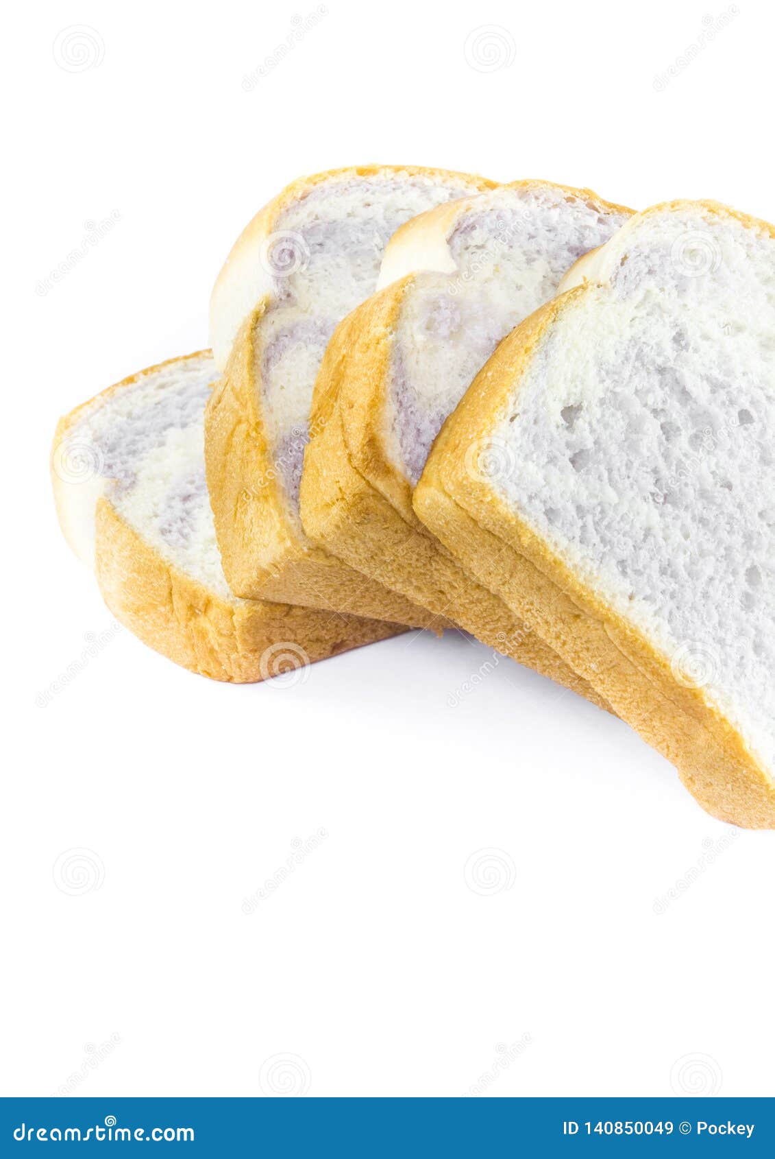 A Stack of Sliced Bread on White Background Stock Image - Image of ...