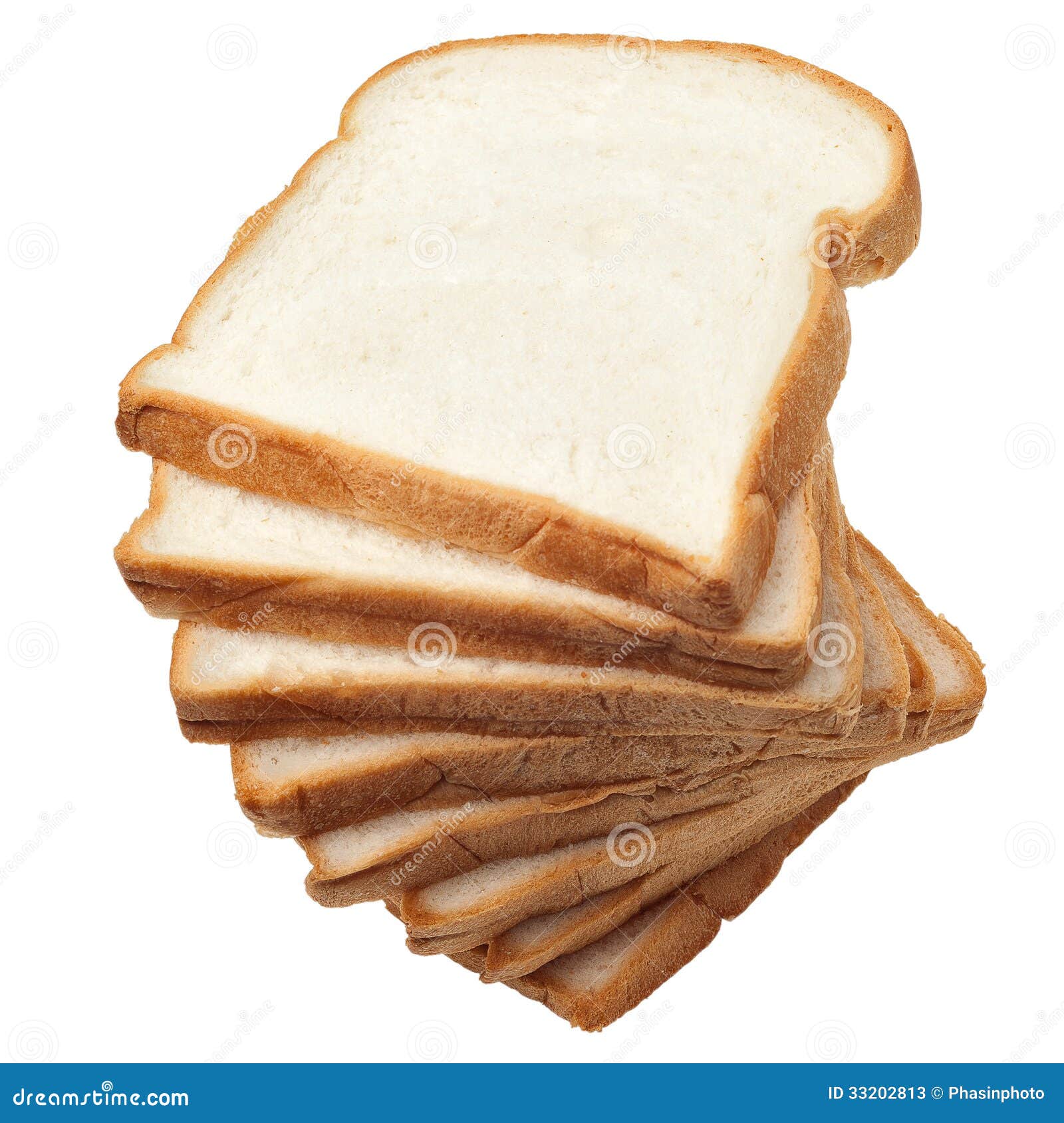 Stack of Sliced Bread on White Background Stock Image - Image of ...