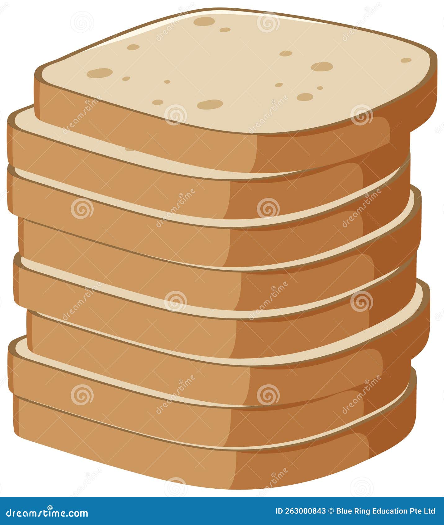 Stack of sliced breads stock vector. Illustration of wheat - 263000843