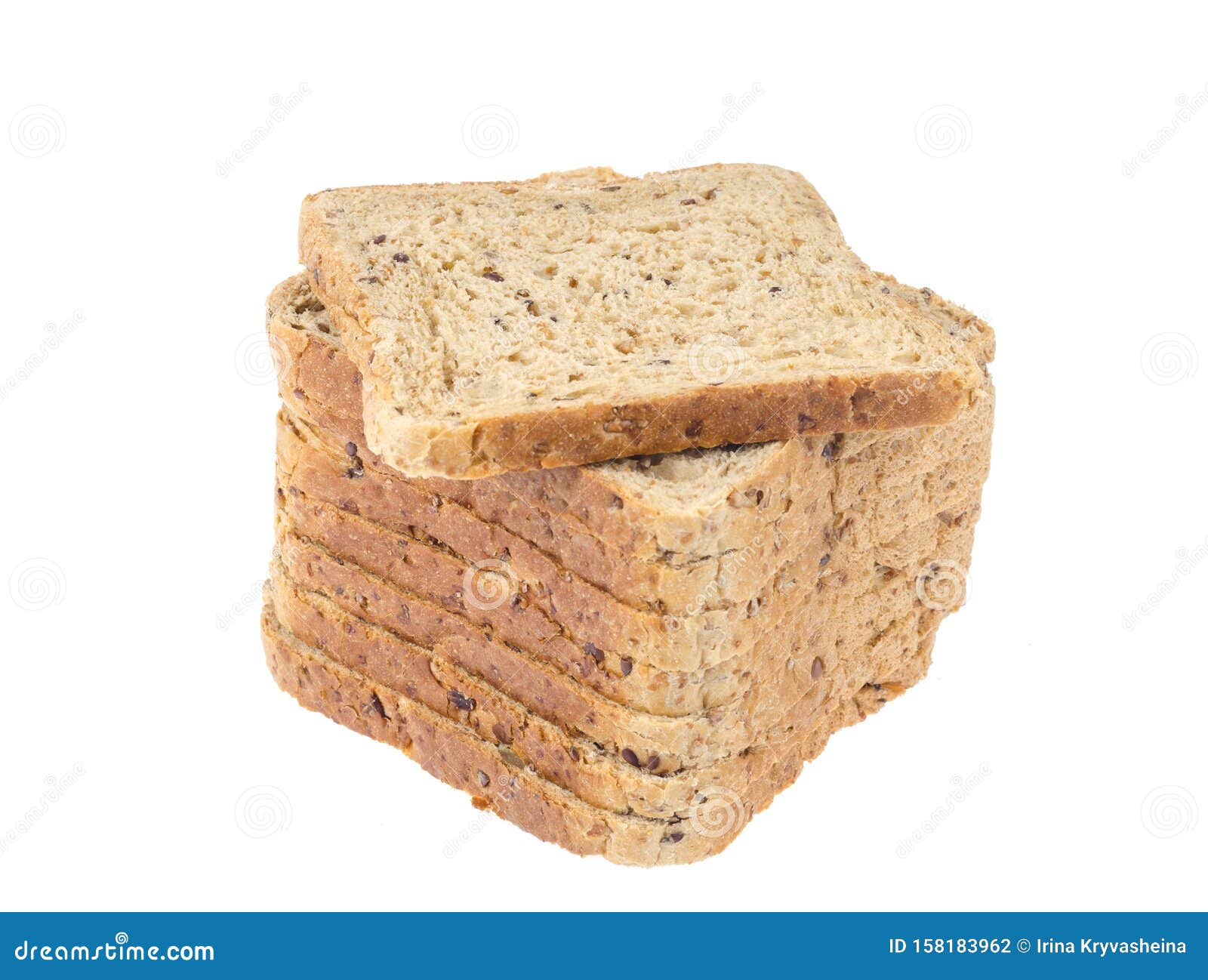 Stack of Sliced Chopped Whole Grain Bread. Stock Photo - Image of grain ...