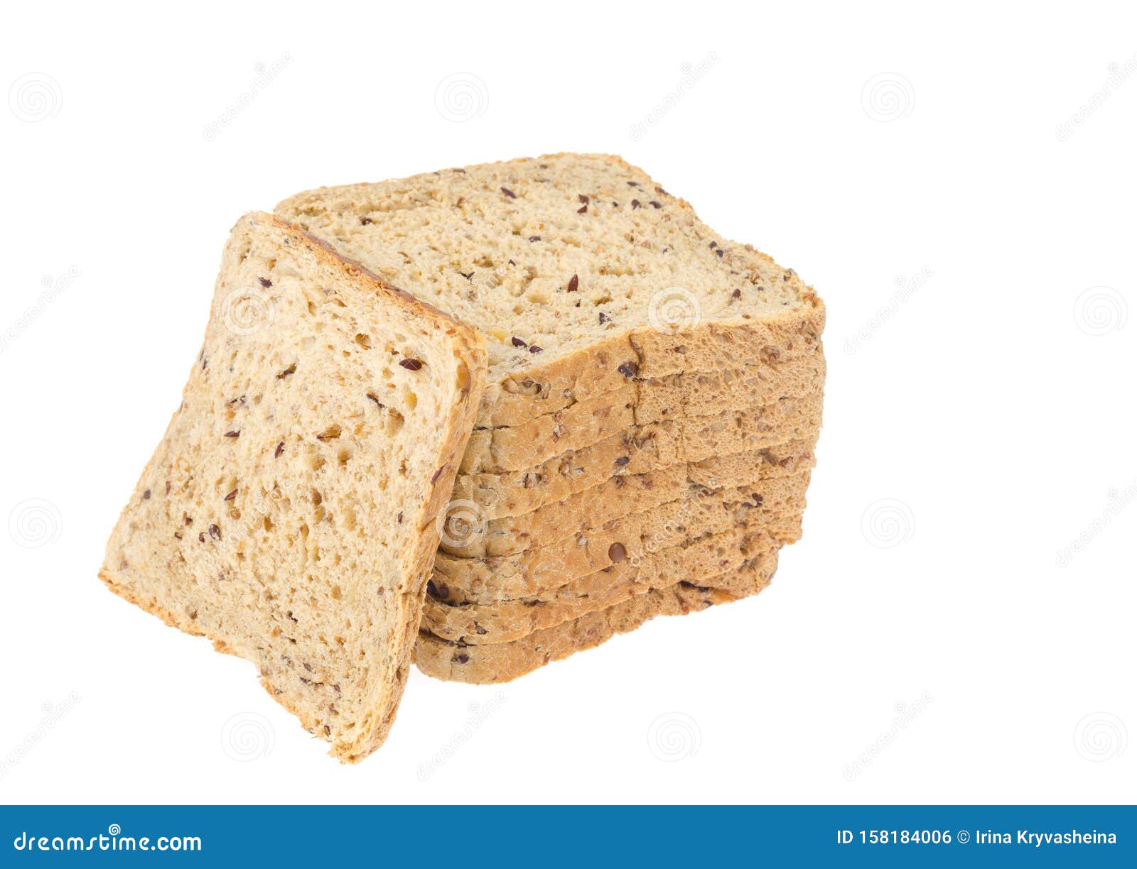 Stack of Sliced Chopped Whole Grain Bread. Stock Photo - Image of ...