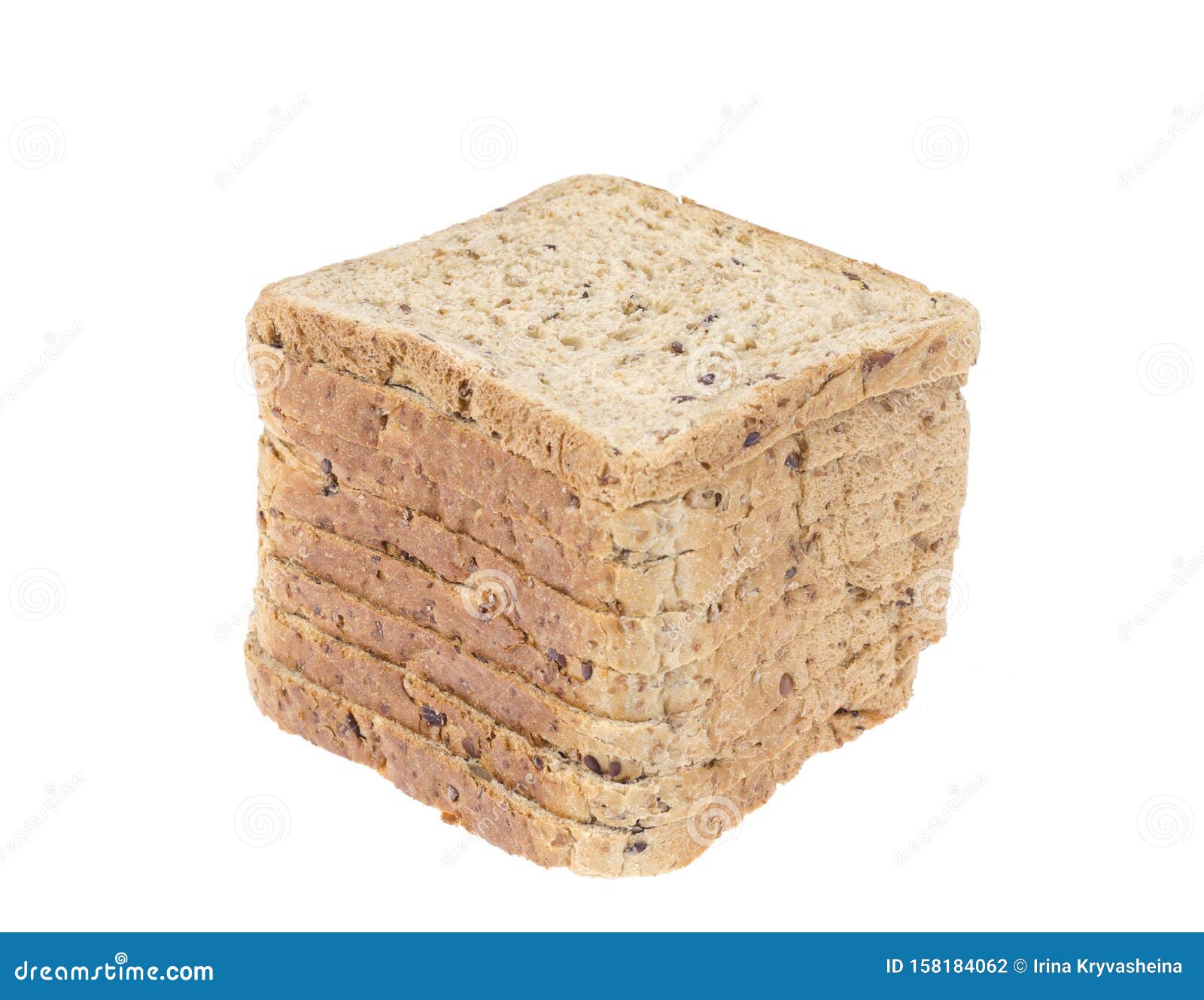 Stack of Sliced Chopped Whole Grain Bread. Stock Photo - Image of ...