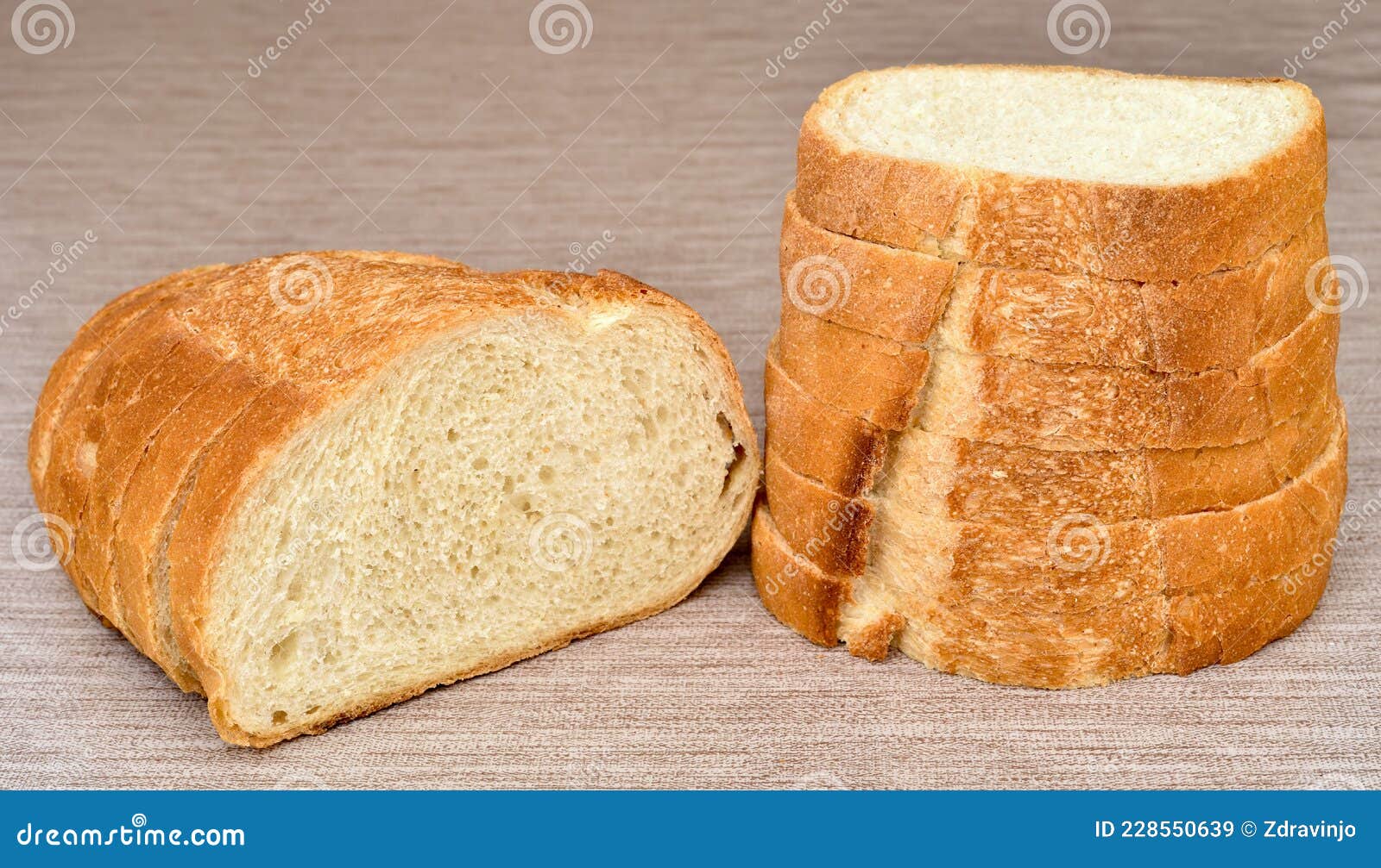 Stack of Sliced Homemade White Bread on the Table Stock Image - Image ...