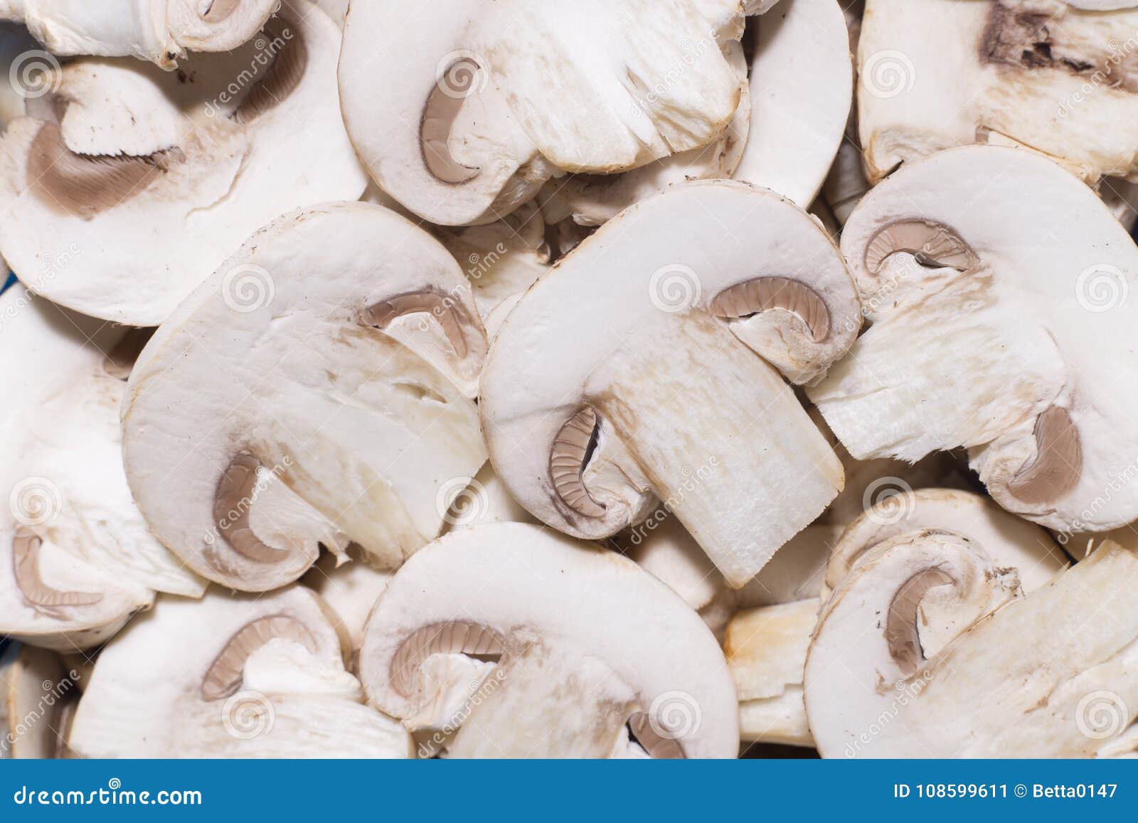 Stack of sliced mushrooms stock image. Image of ingredient - 108599611