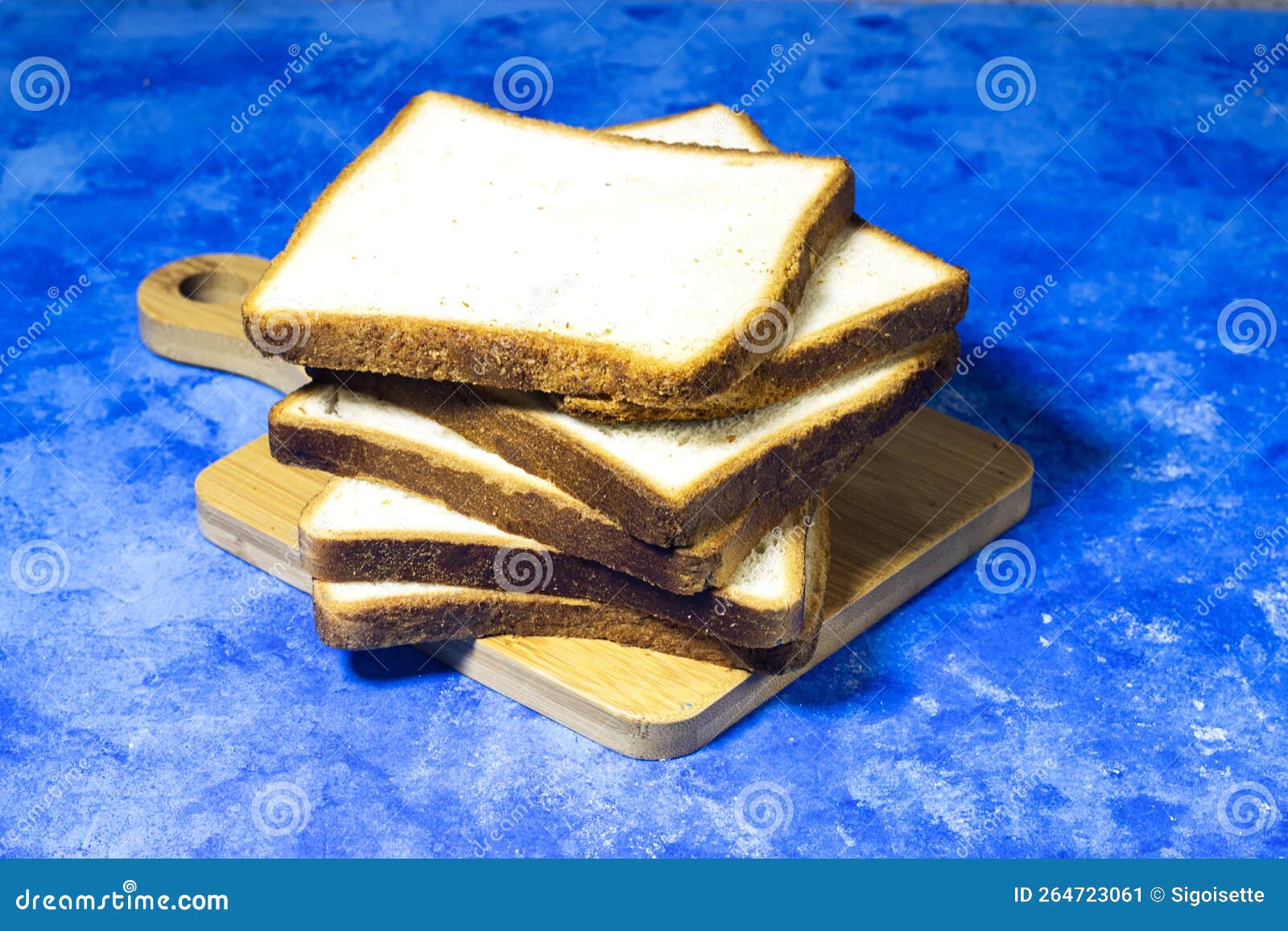 Stack of Sliced Toast Bread on Wooden Cutting Board Stock Image - Image ...