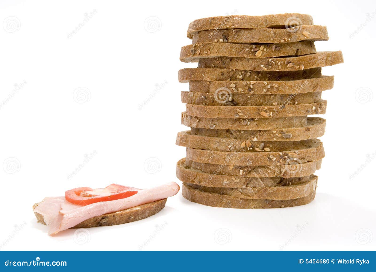 Stack Slices of Bread and Sandwich Stock Photo - Image of vegetable ...