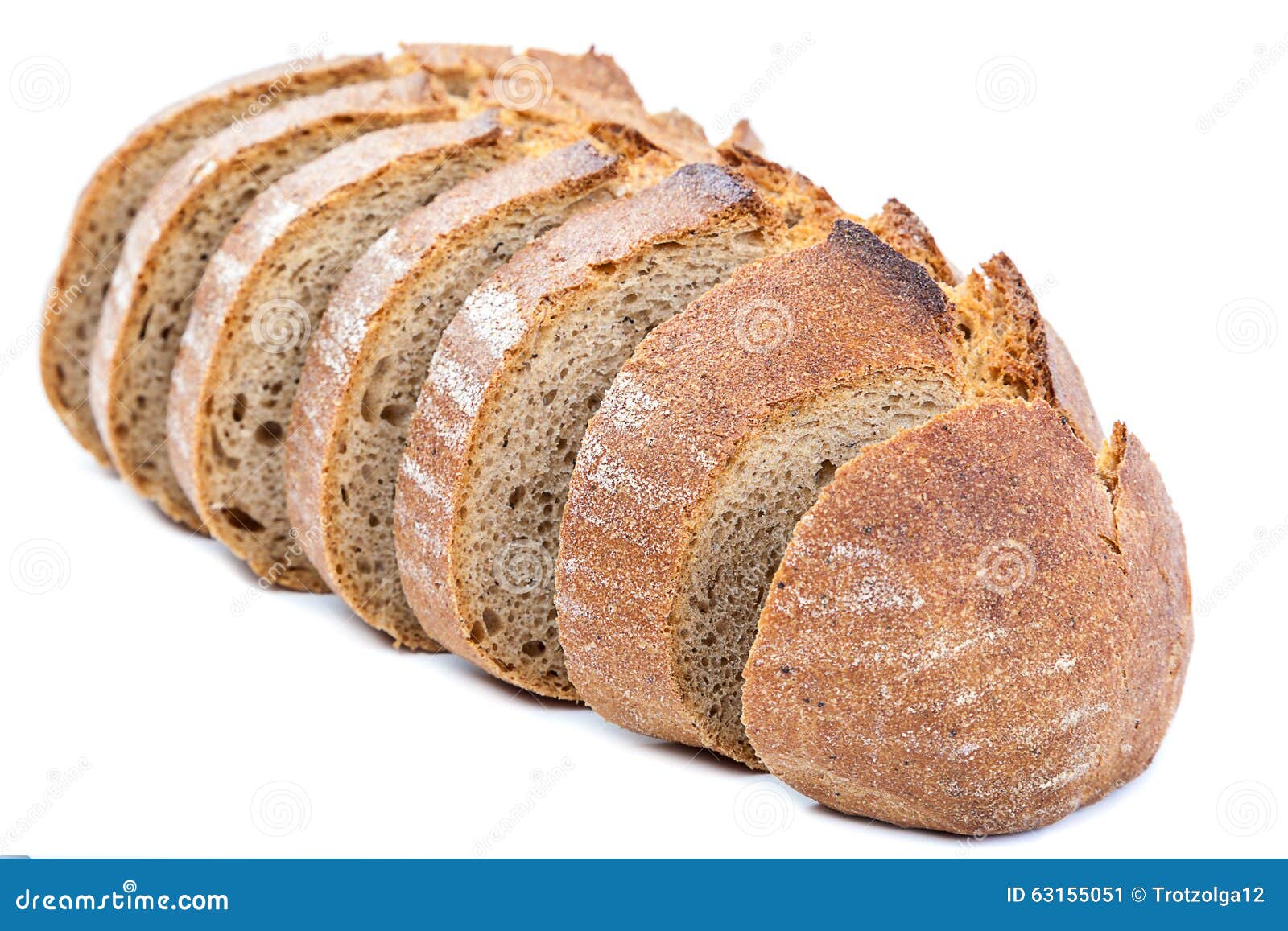 Stack of Slices of Bread on White Background. Stock Image - Image of ...
