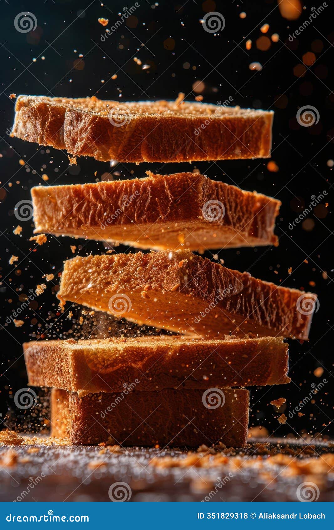 A Stack of Slices of Wheat Bread for Toast. Bread Cut into Square ...