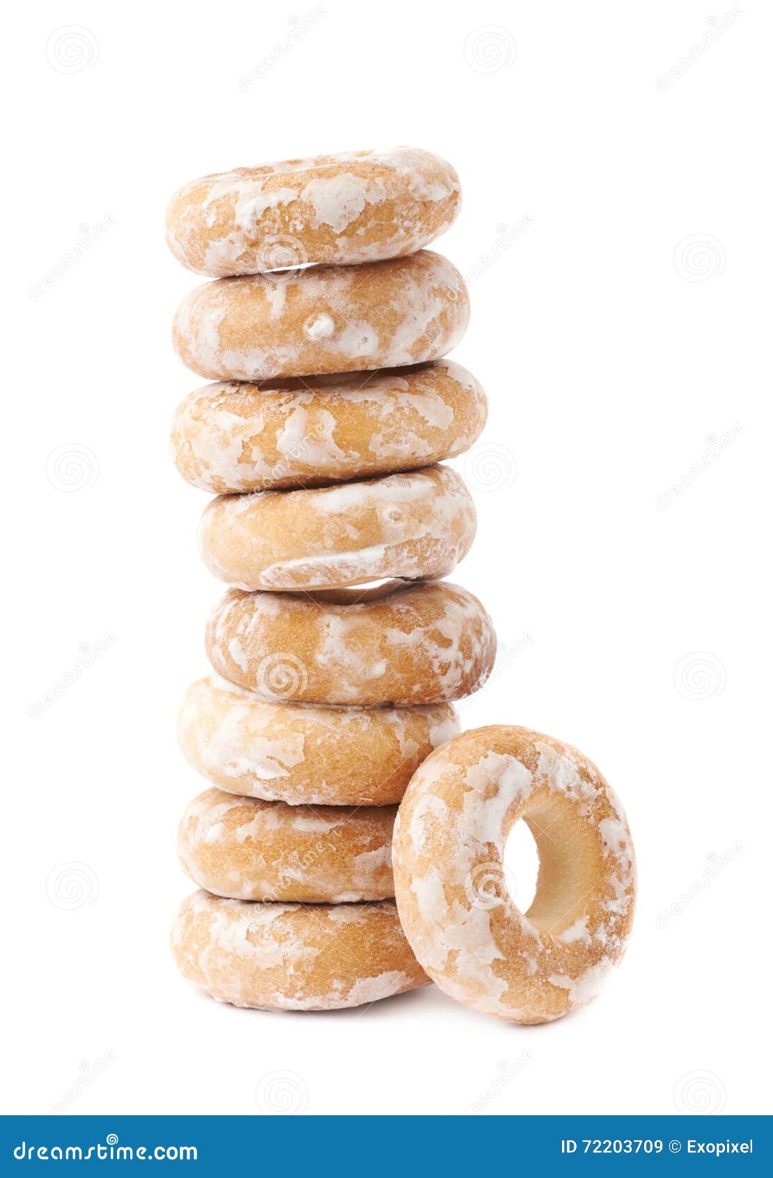 Stack of Small Cakes with Hole Isolated Over the White Background Stock ...