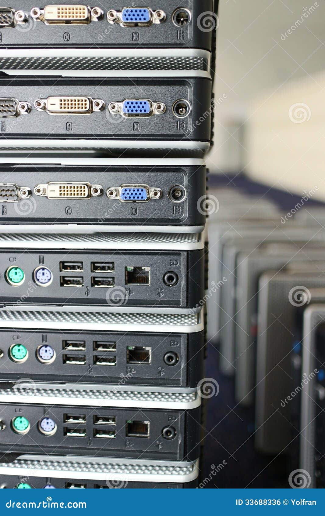 Stack of Small Form Factor Machines Stock Photo - Image of terminals ...