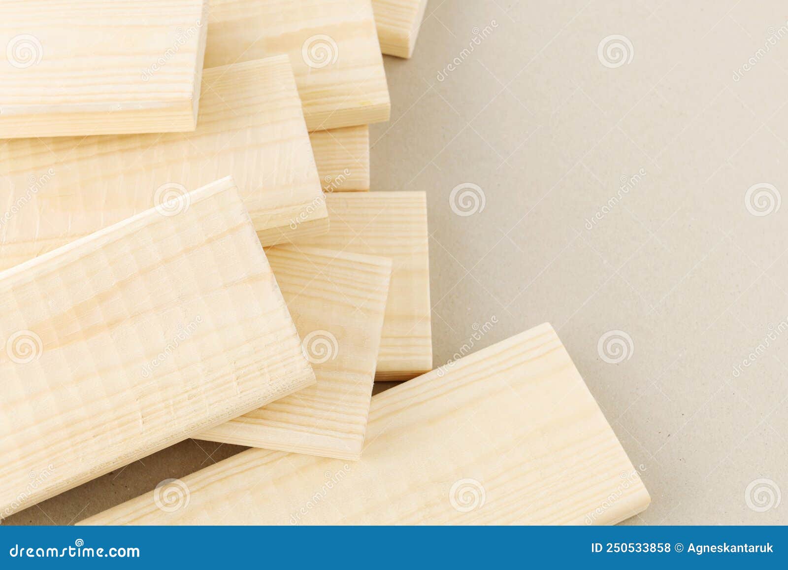 Stack of Small Planks on Grey Background Stock Photo - Image of wooden ...