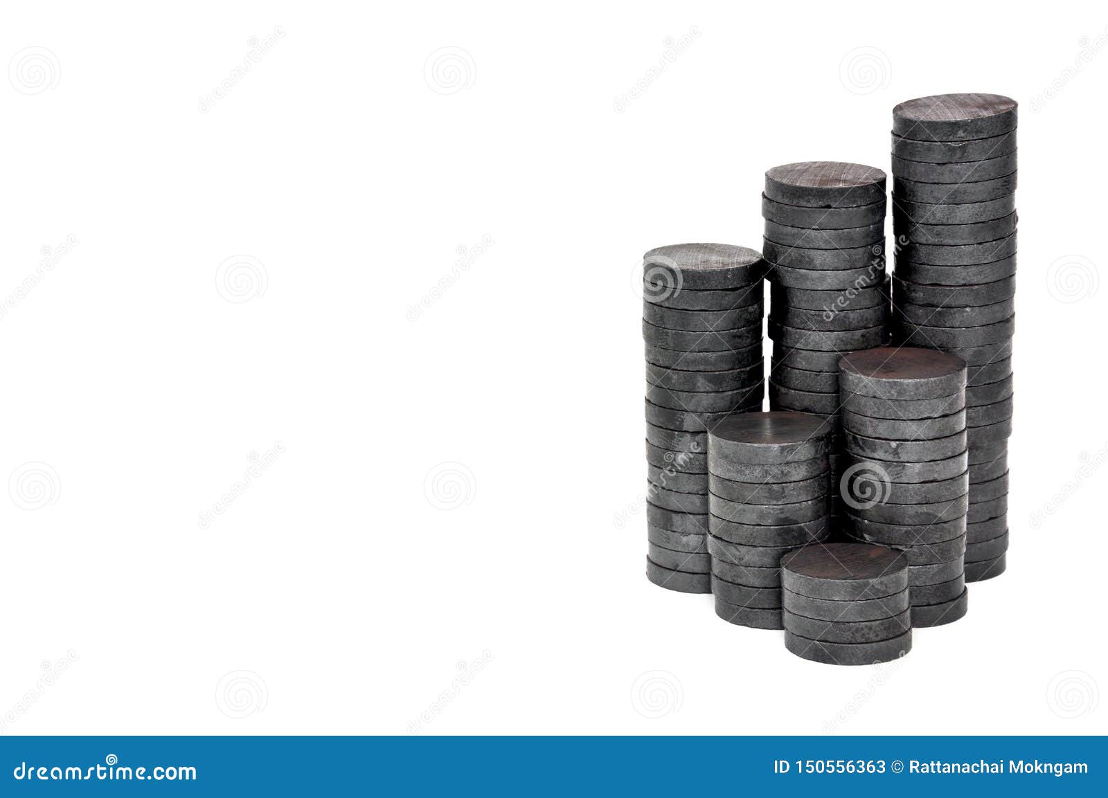 Stack of Small Round Magnet Isolated on White Background Stock ...