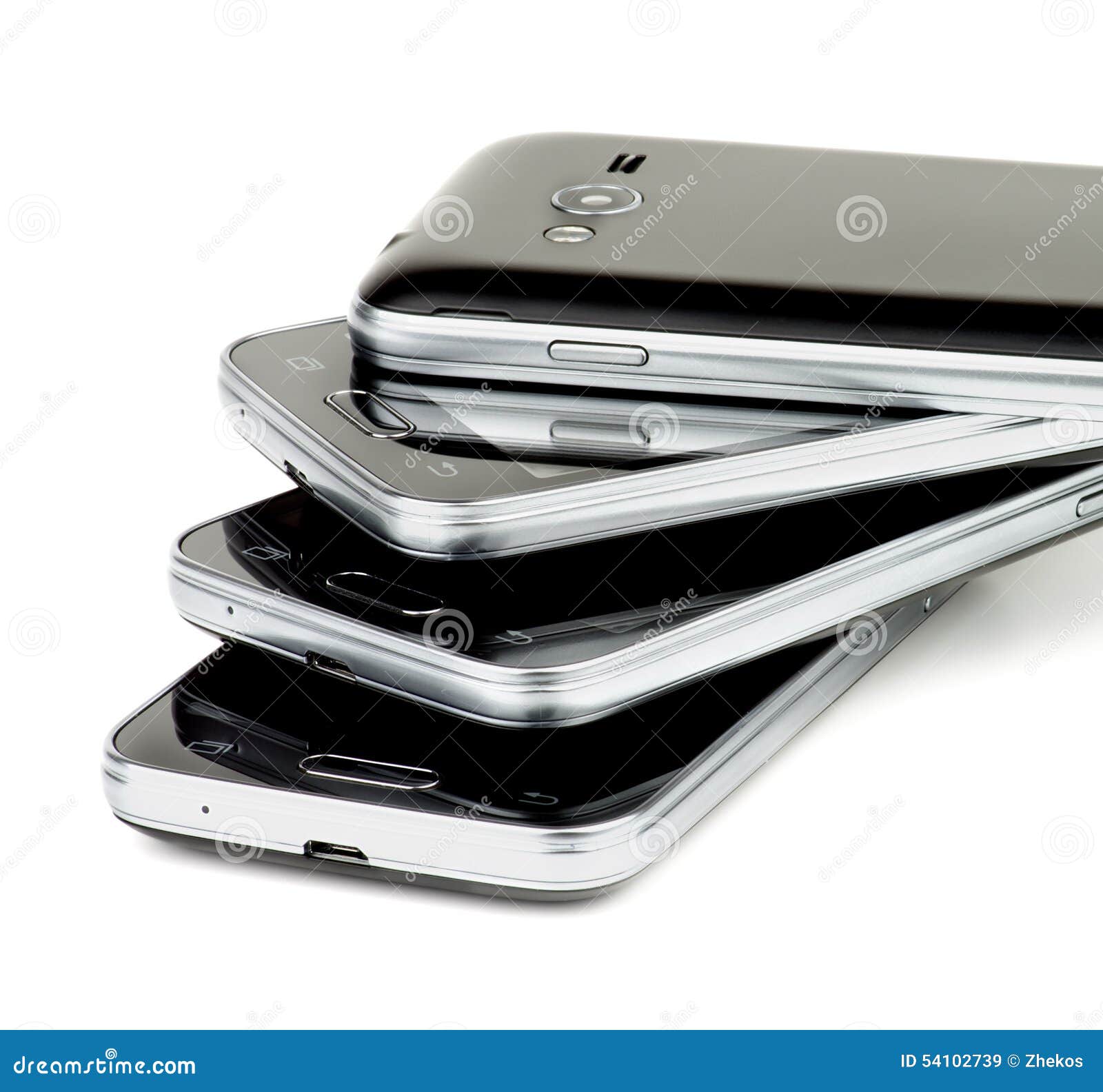 Stack of Smartphones stock image. Image of mobility, techno - 54102739