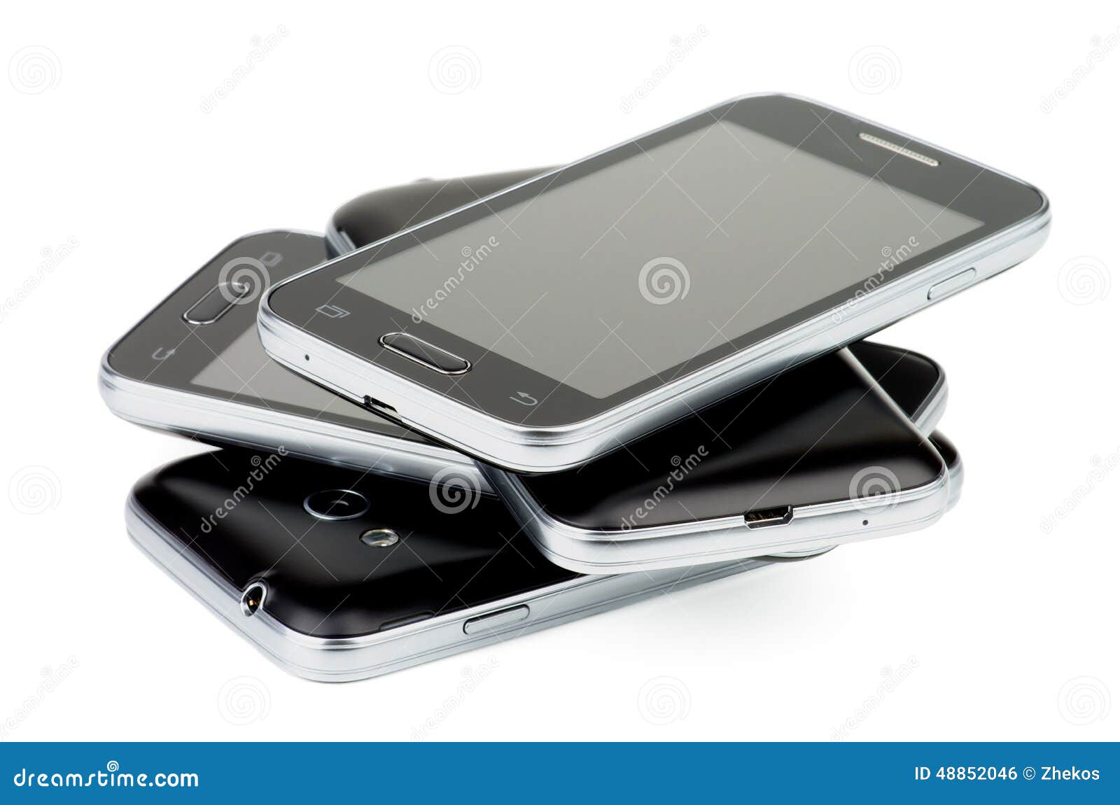 Stack of Smartphones stock photo. Image of digital, stack - 48852046