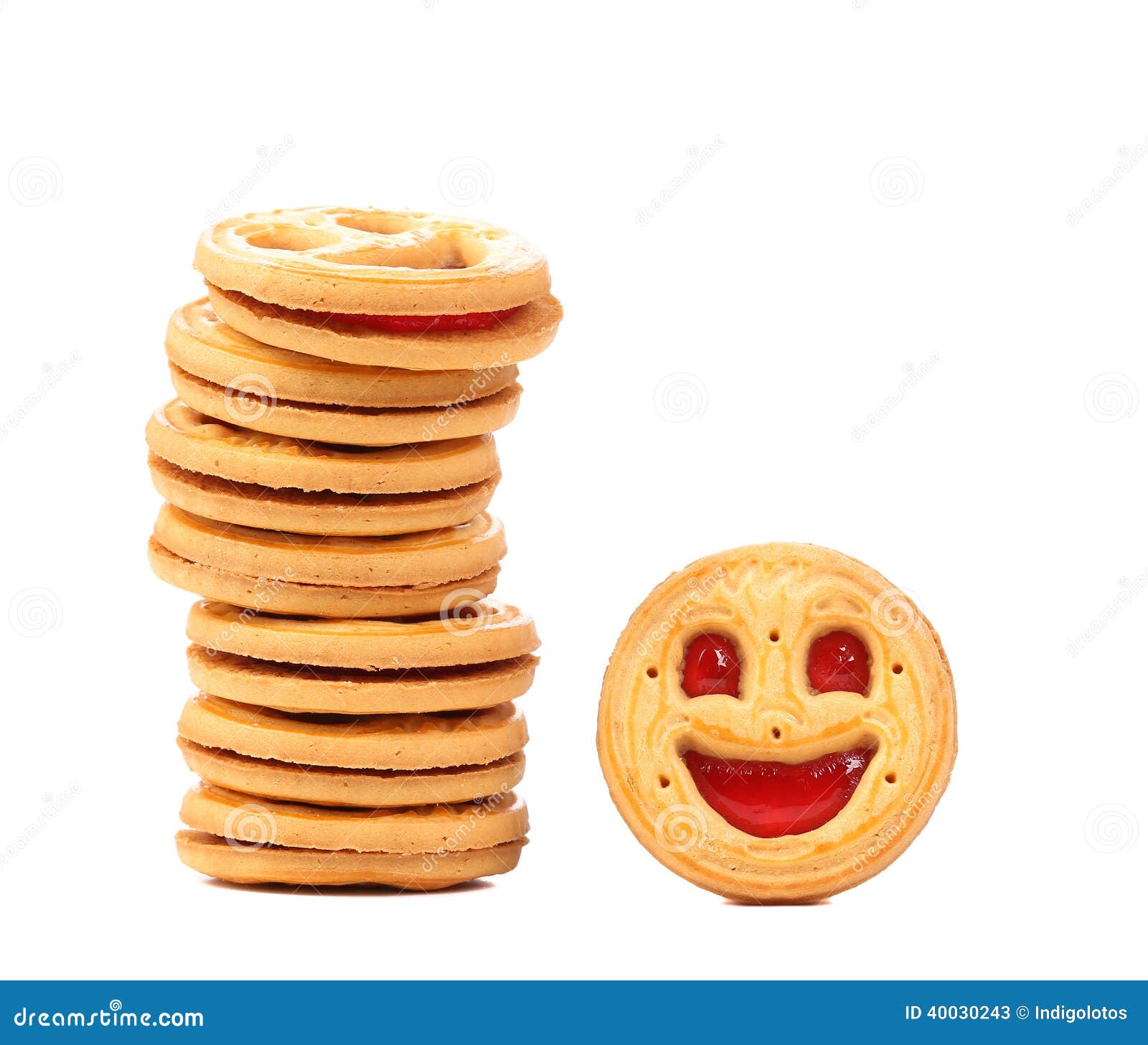 Stack of smile biscuits. stock image. Image of smiley - 40030243