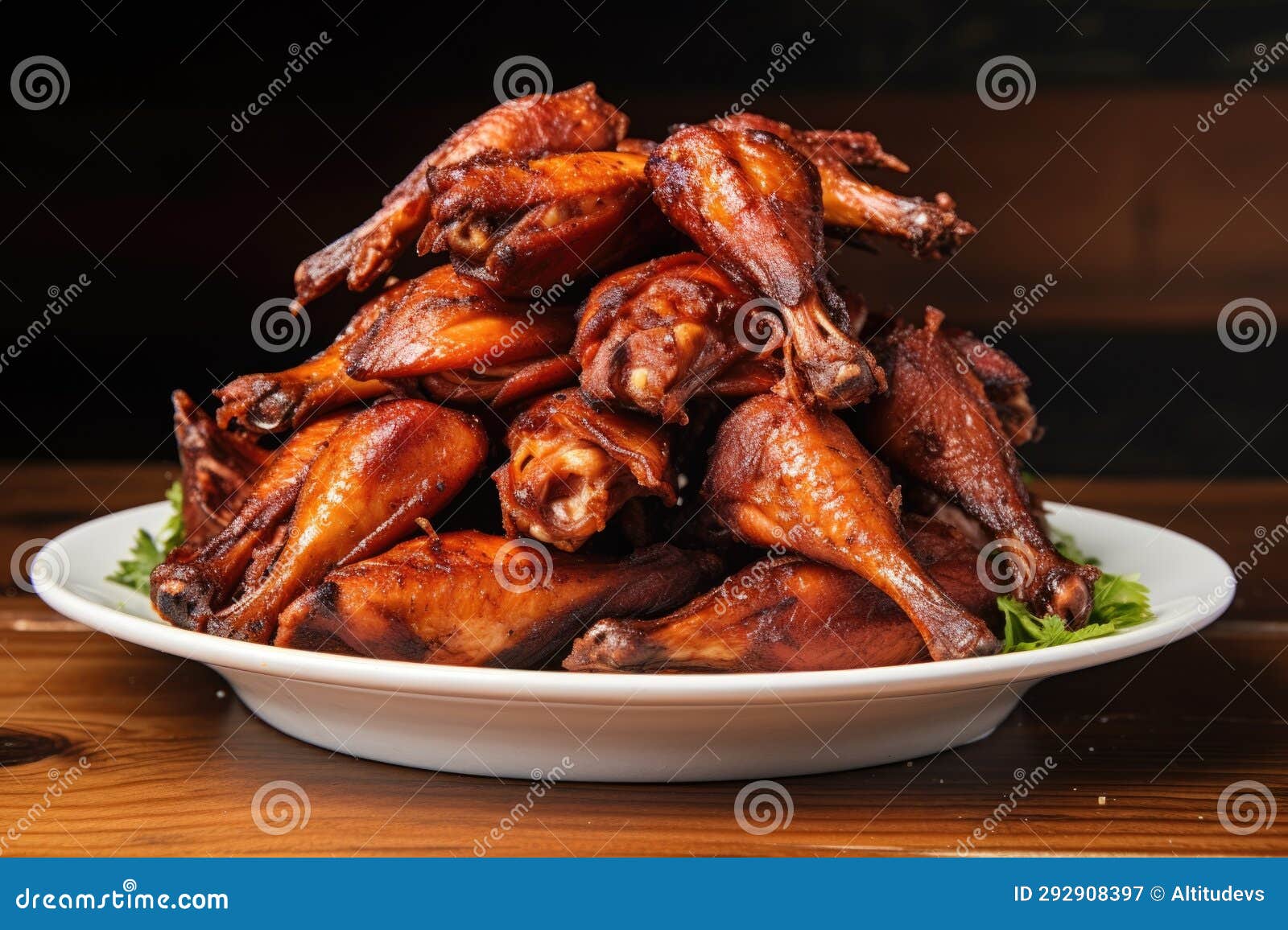 A Stack of Smoked Chicken Wings on a Plate Stock Image - Image of meal ...