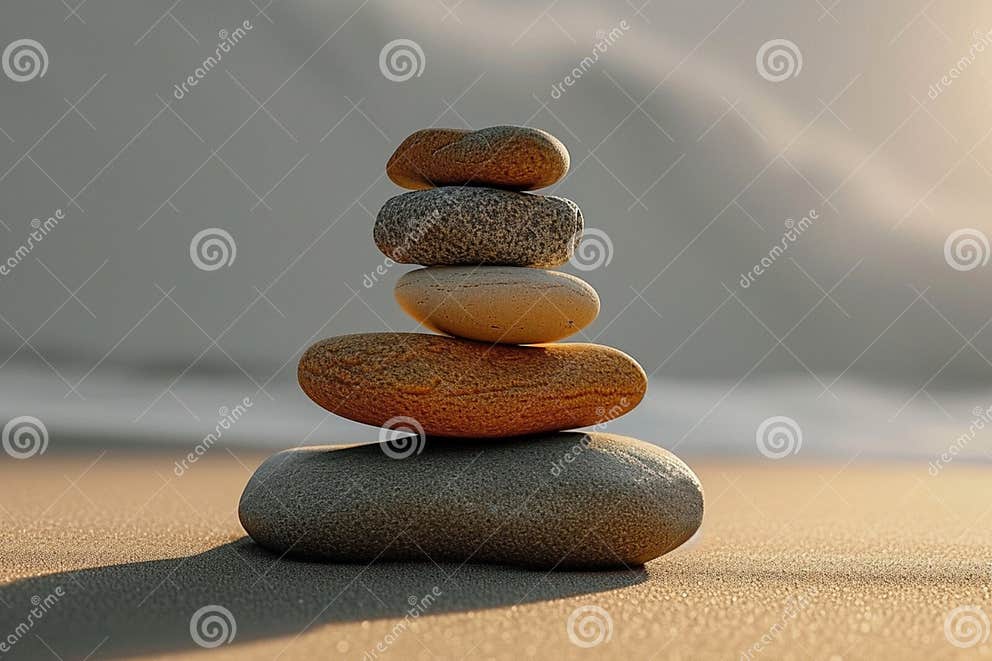 A Stack of Smooth Rocks Offers a Rustic and Calming Composition Stock ...