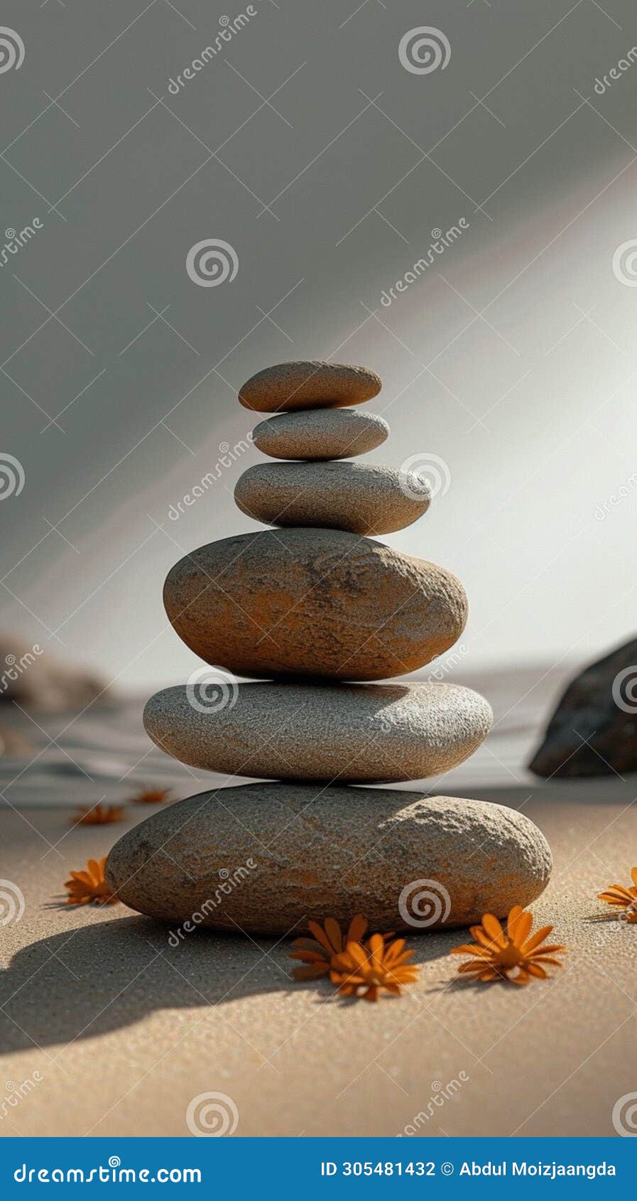 A Stack of Smooth Rocks Offers a Rustic and Calming Composition Stock ...