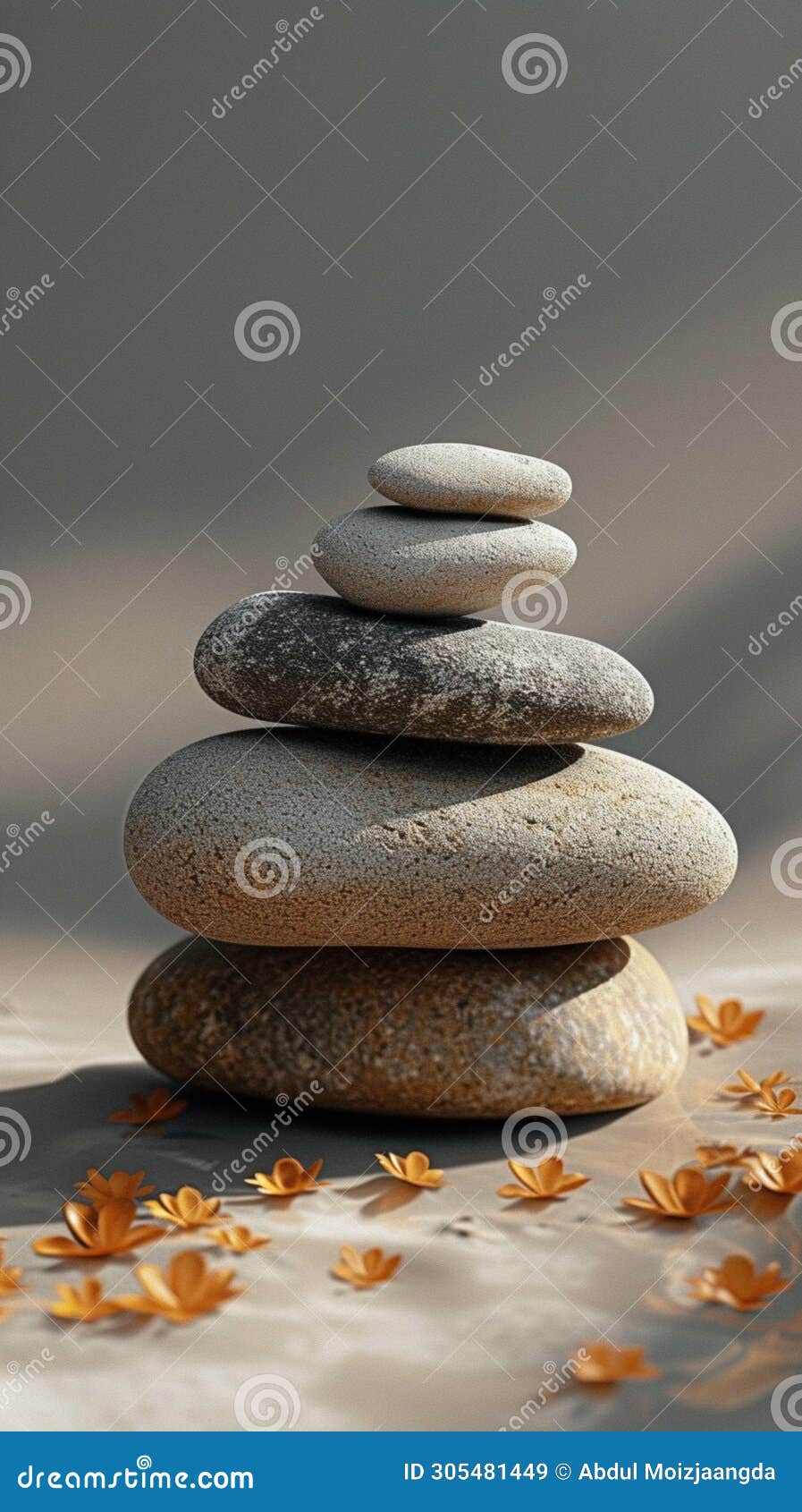 A Stack of Smooth Rocks Offers a Rustic and Calming Composition Stock ...