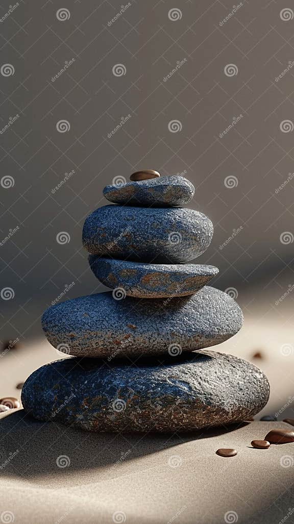 A Stack of Smooth Rocks Offers a Rustic and Calming Composition Stock ...