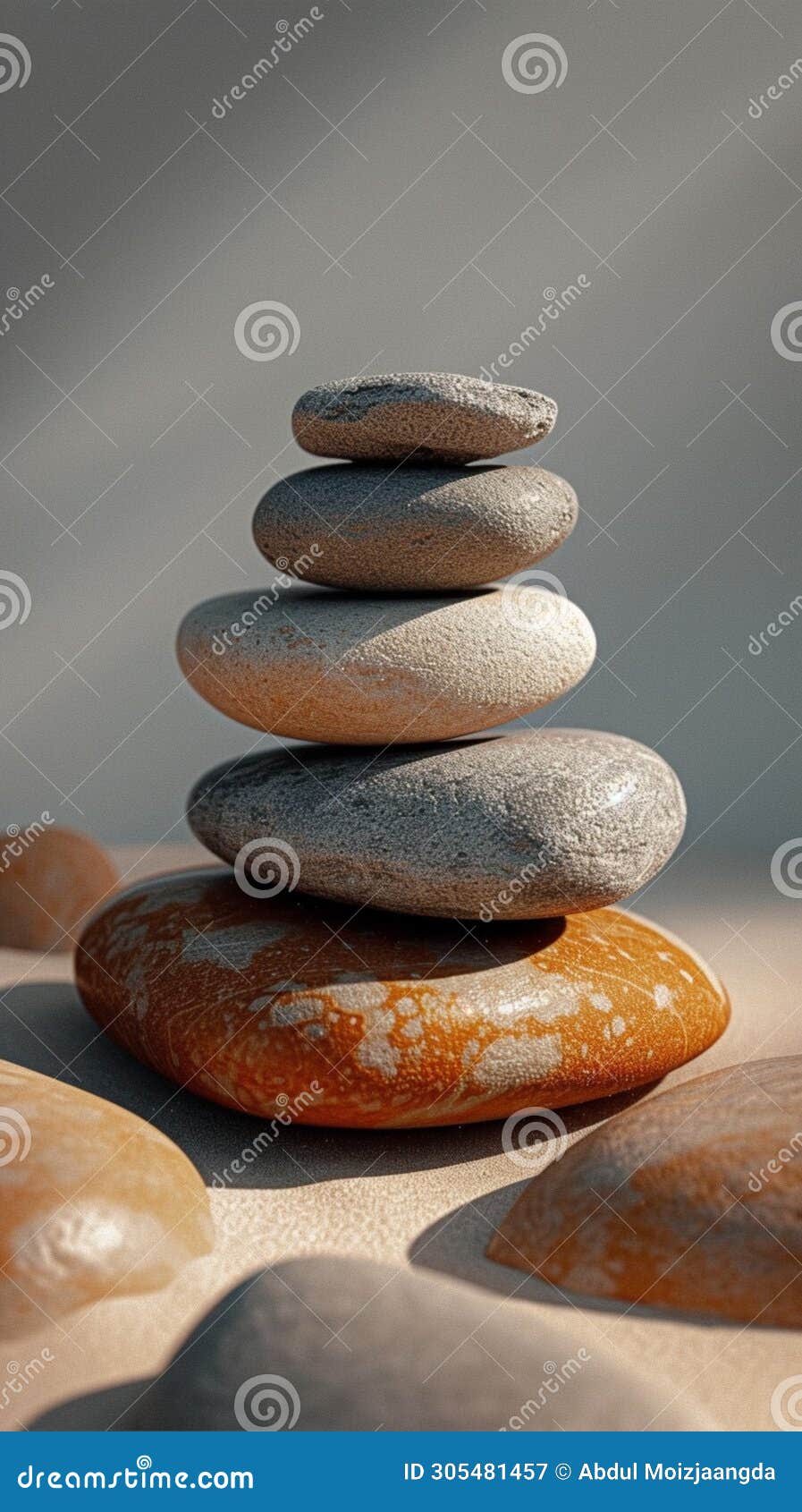A Stack of Smooth Rocks Offers a Rustic and Calming Composition Stock ...